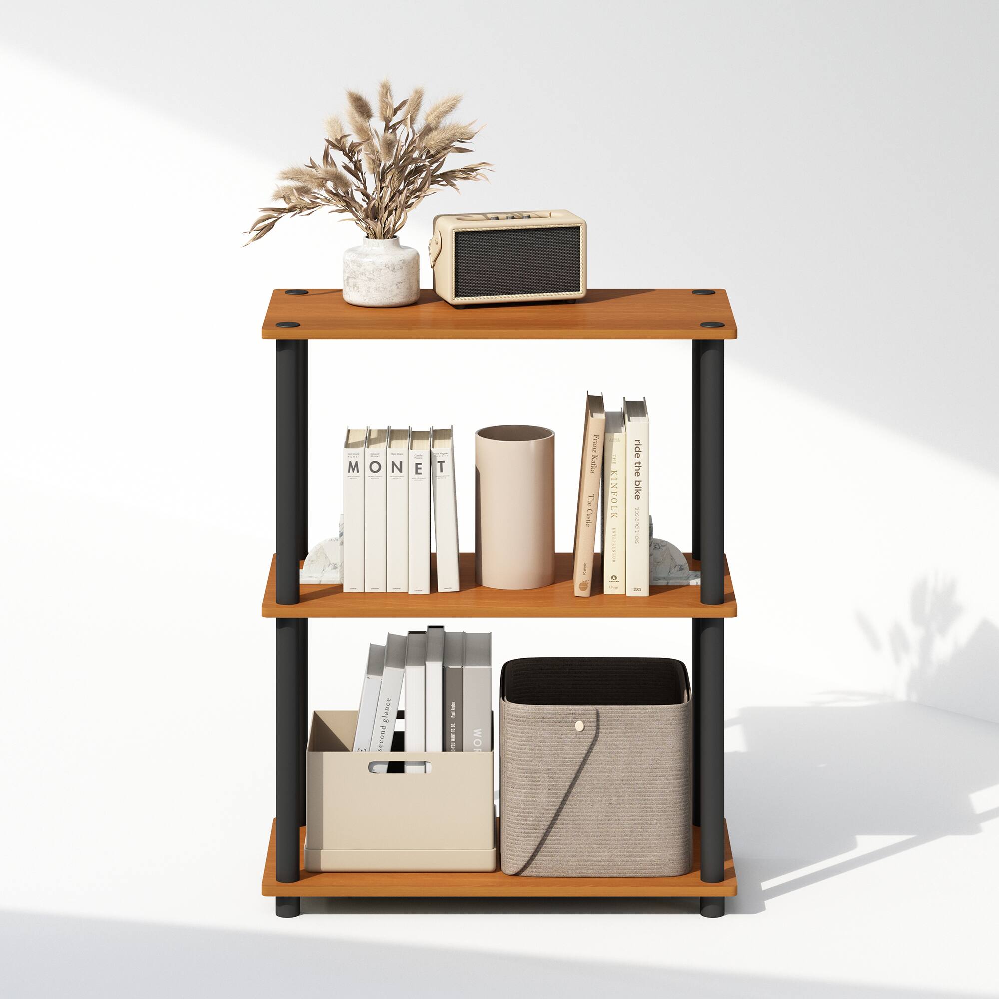 Furinno Turn N Tube 3 Tier Multipurpose Compact Display Rack, Shelving ...