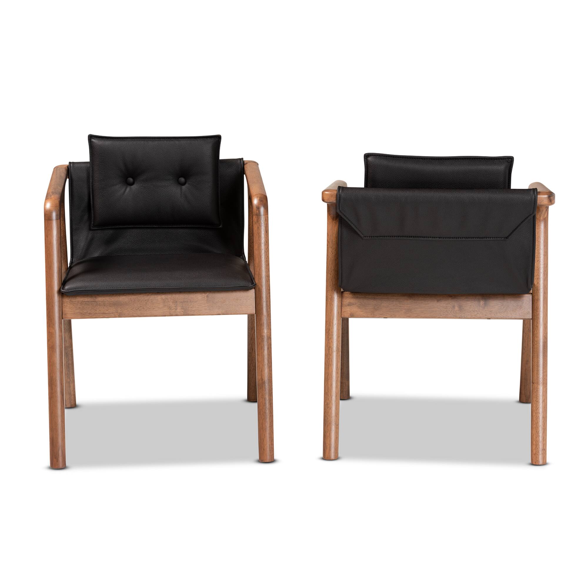 Baxton Studio Marcena Imitation Leather Upholstered and Finished Wood 2 ...