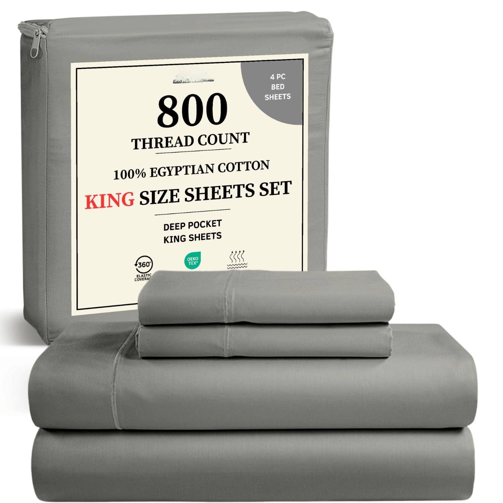 TECH SAFARI Cotton Bed Sheets Size Set 800 Tc 15 Deep Pocket Sheet Soft ...