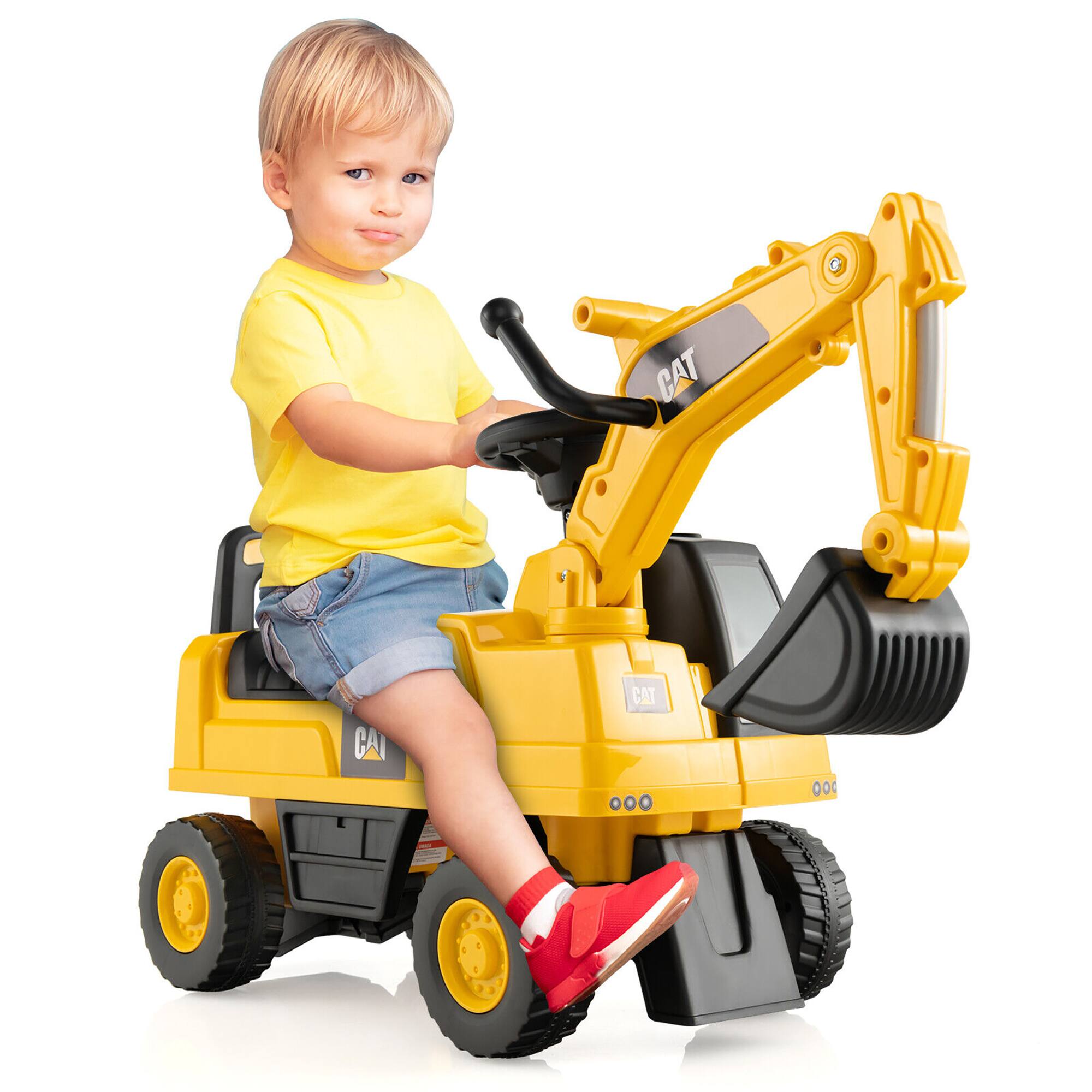 Gymax Licensed Caterpillar Kids Rid On Digger Excavator Toy w ...