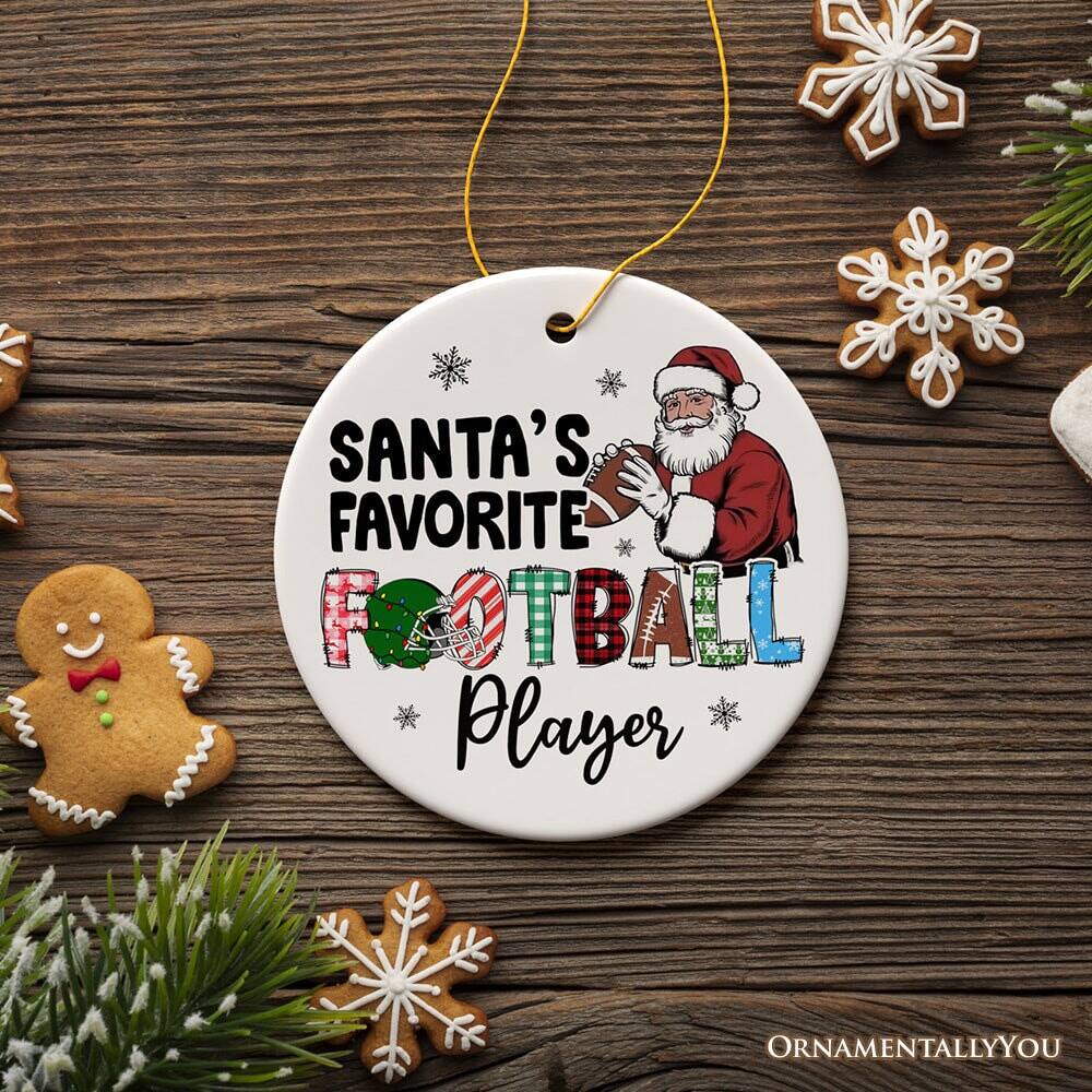 OrnamentallyYou Santas Favorite Football Player Ornament Christmas Gift ...
