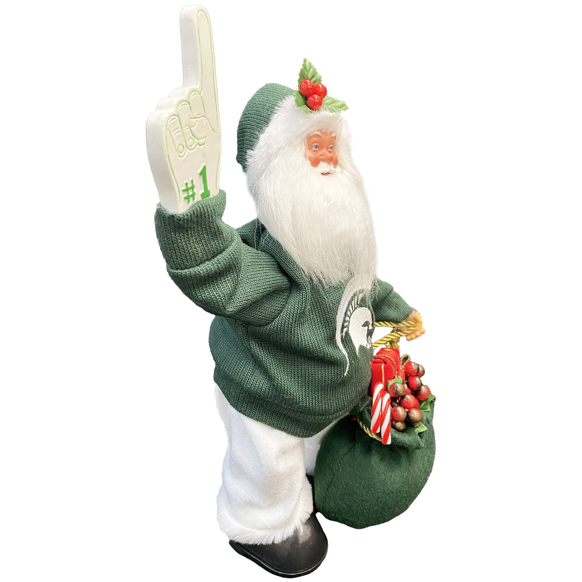 Santa's Workshop Michigan State Spartans 12" Animated Musical Santa ...