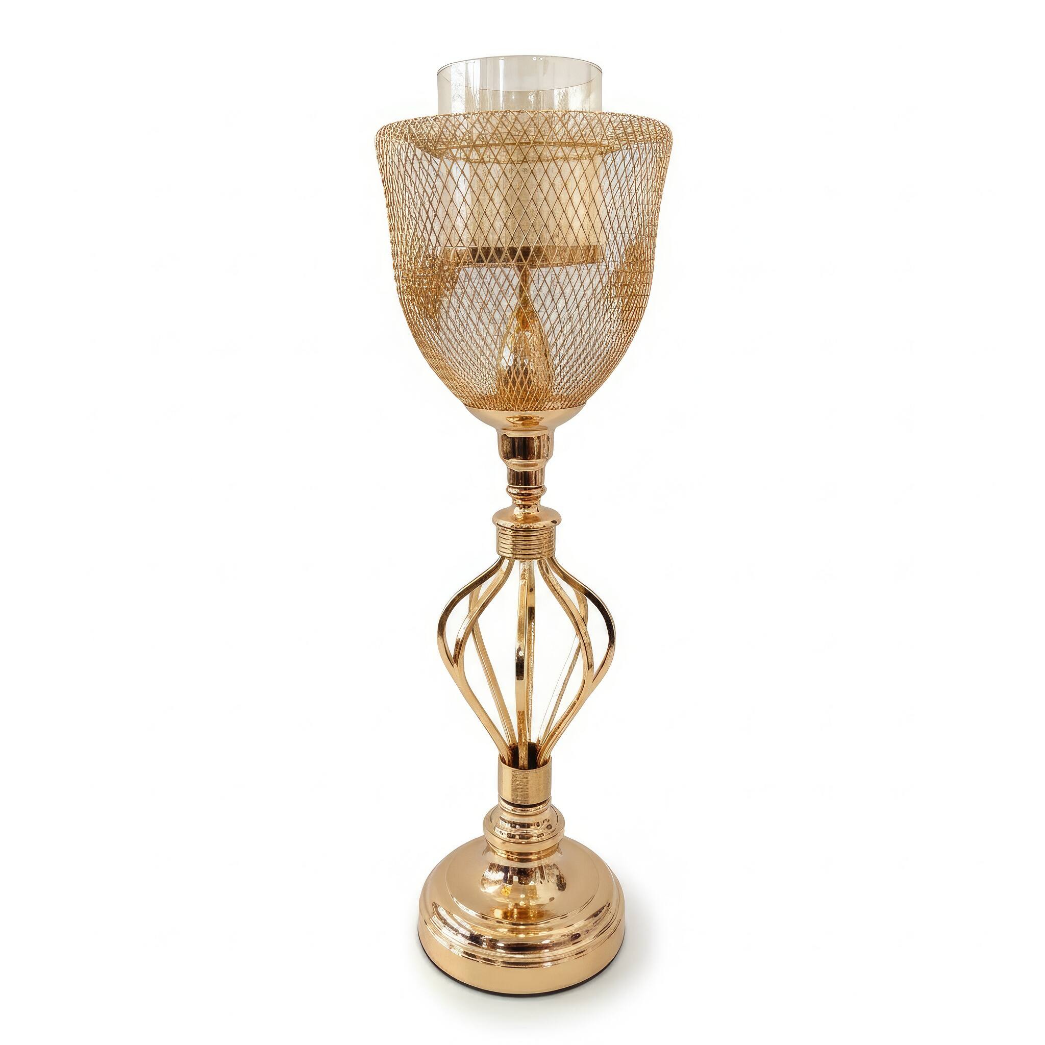 FC Design 24"H Ornate Gold Frame w/ Tulip Mesh Cover & Clear Glass ...