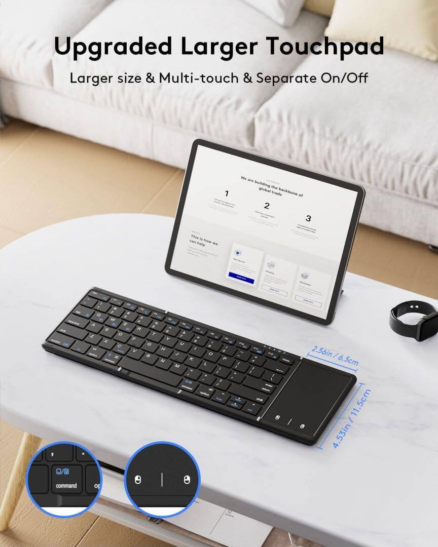 HM 1810 Foldable With Touchpad Full size Wireless Folding Portable ...