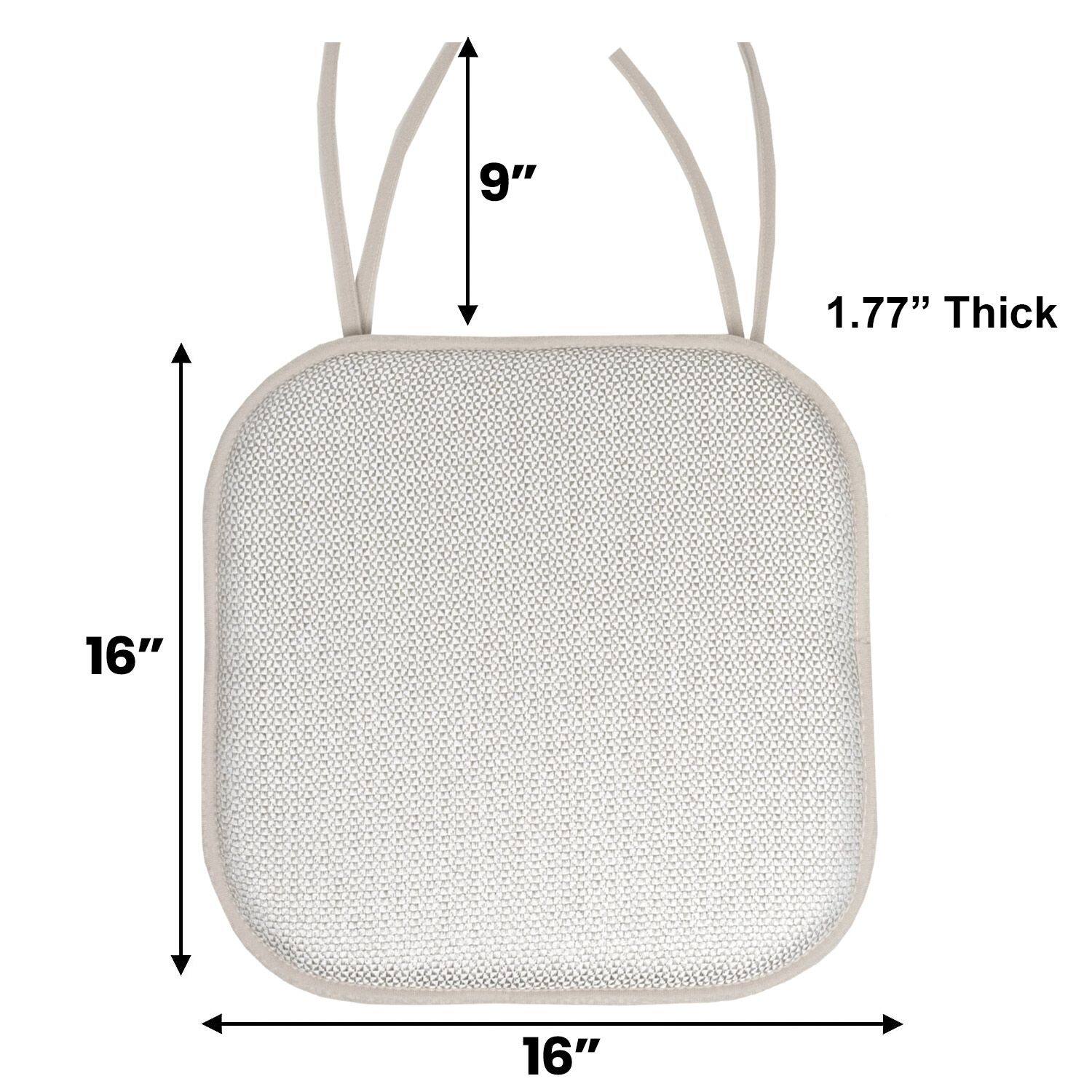 Sweet Home Collection Cameron Memory Foam No Slip Back 16" x 16" Chair ...
