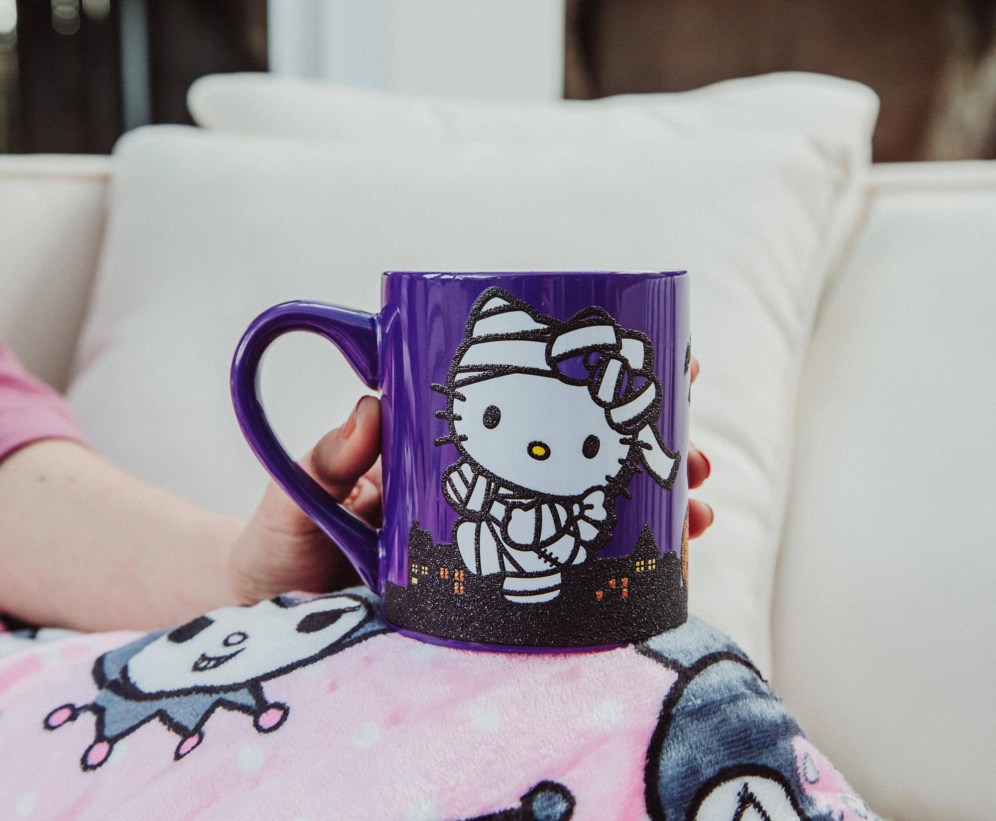 Silver Buffalo Sanrio Hello Kitty "Happy Halloween" Ceramic Glitter Mug ...