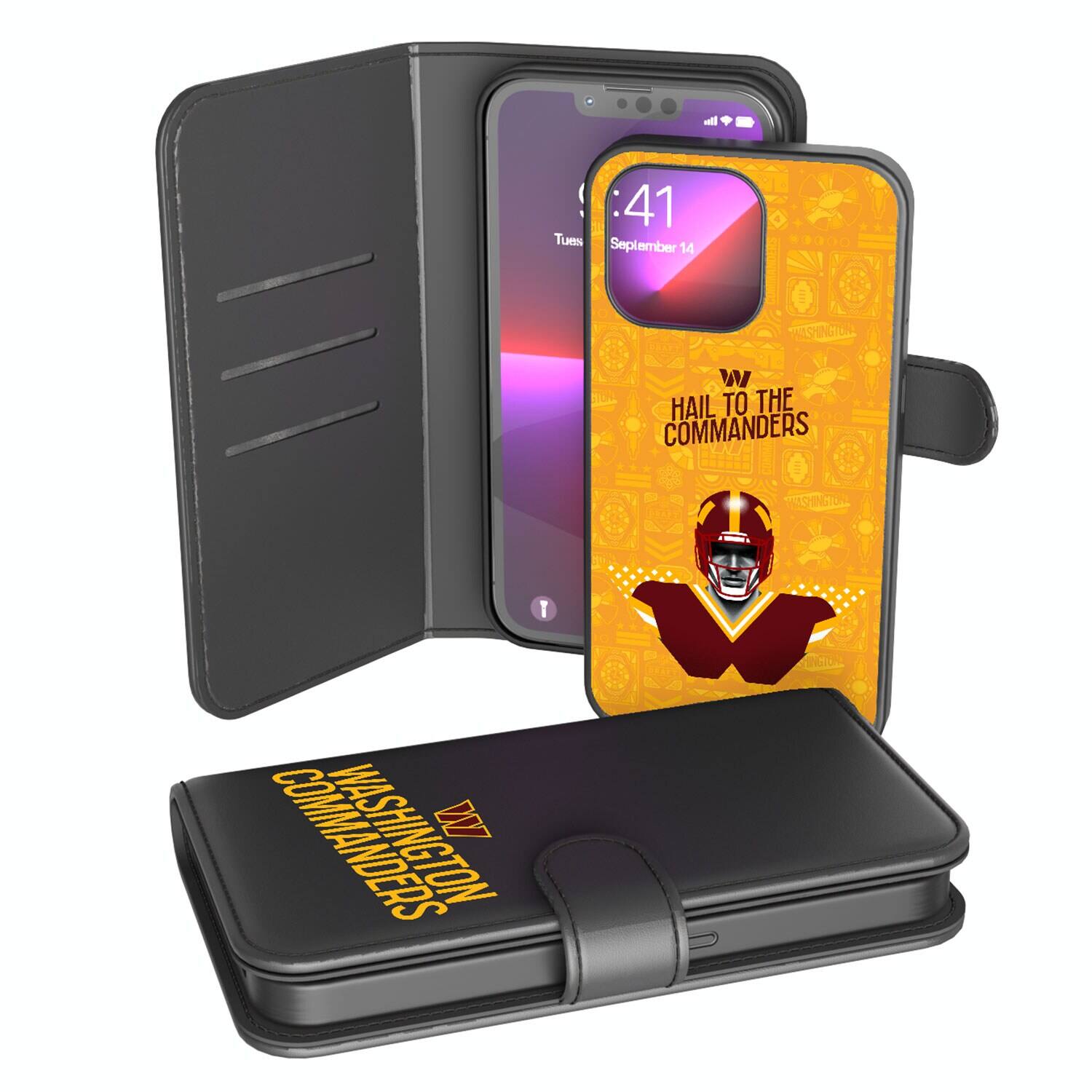 Keyscaper NFL Washington Commanders iPhone Wallet Case 14 Pro Black ...