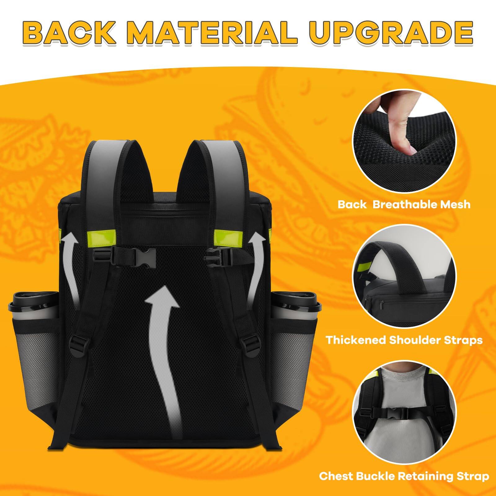 Live At Space Food Delivery Backpack With 7 Cup Holders Extra Large ...