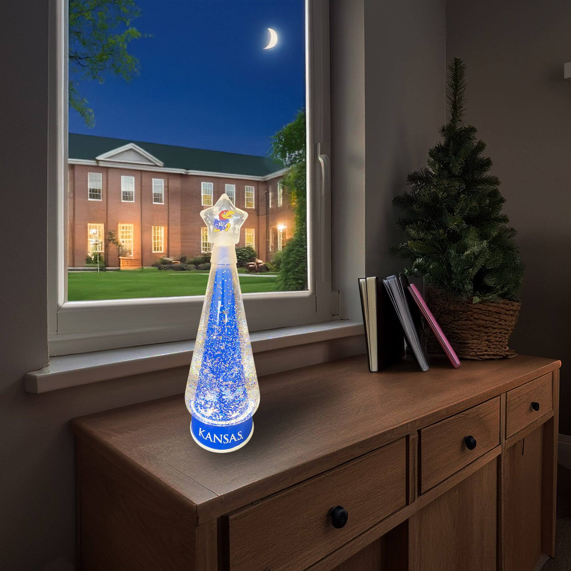 Santa's Workshop Kansas Jayhawks 12" Tree Globe Blue 203342687 - Best Buy
