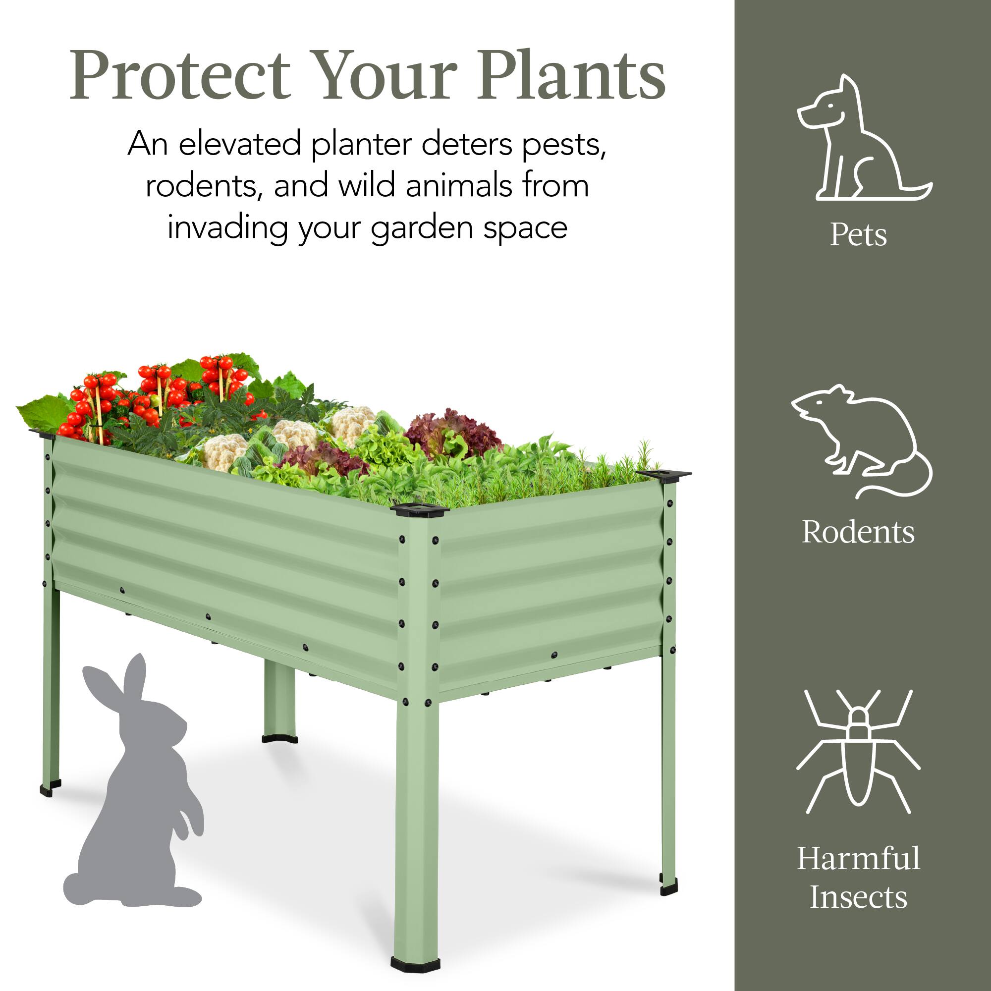 Best Choice Products 48x24x30in Elevated Galvanized Metal Garden Bed w ...