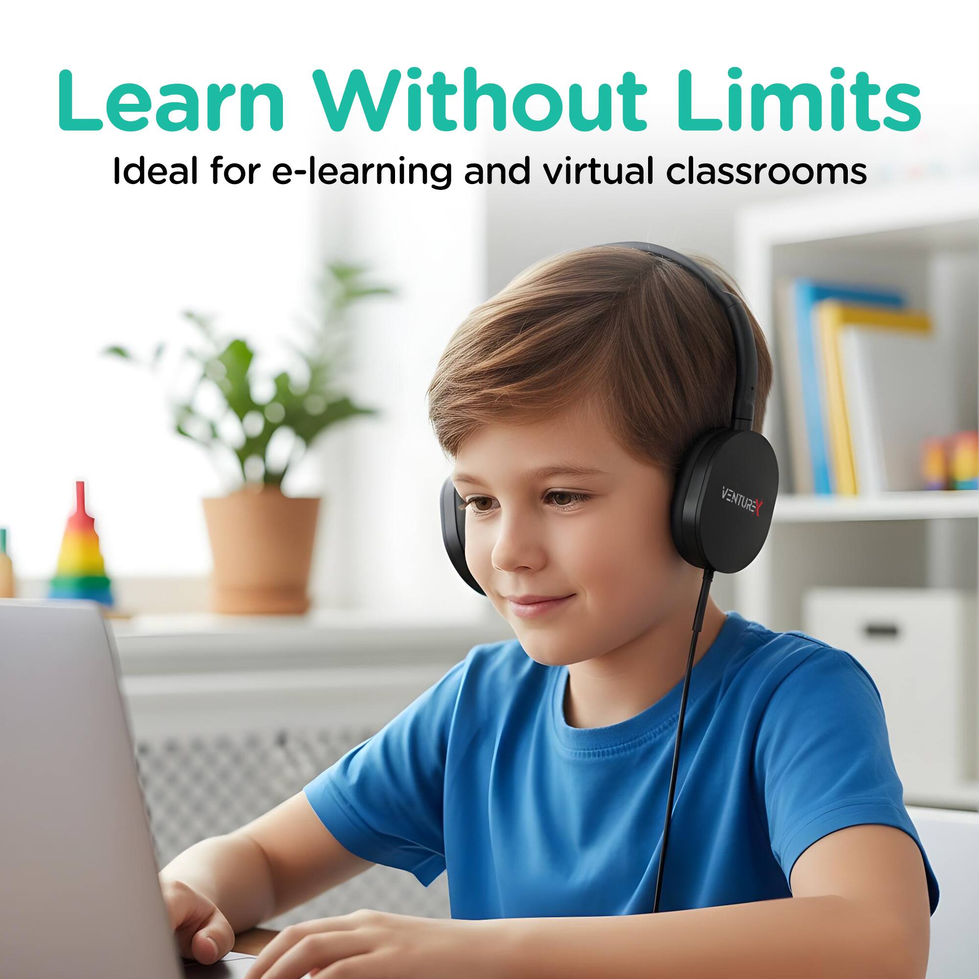 VentureX K22 3.5mm Kids Learning Stereo Phone & Computer Headphone ...