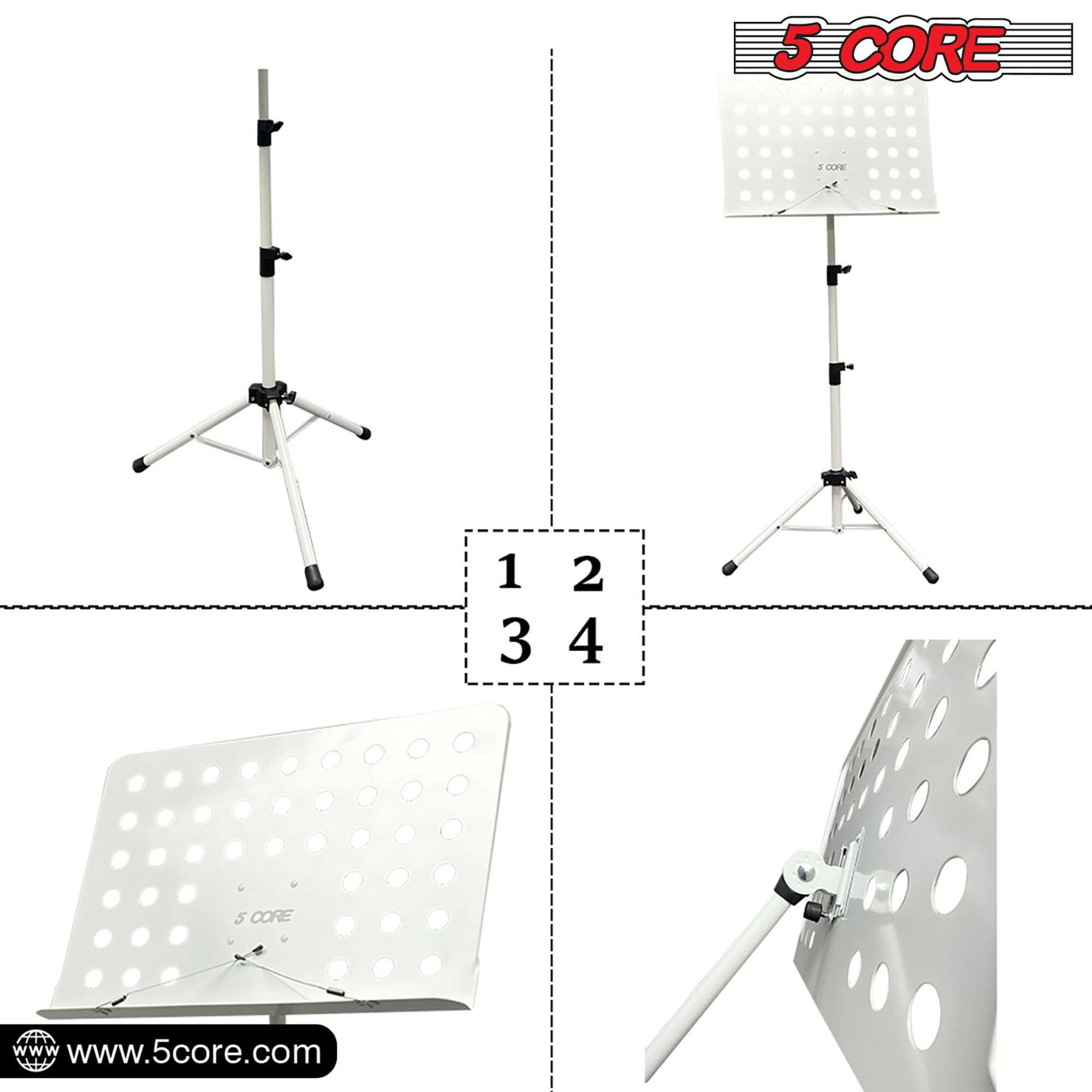 5 CORE Music Stand Adjustable Desktop Book Stands w Mic Holder Portable ...