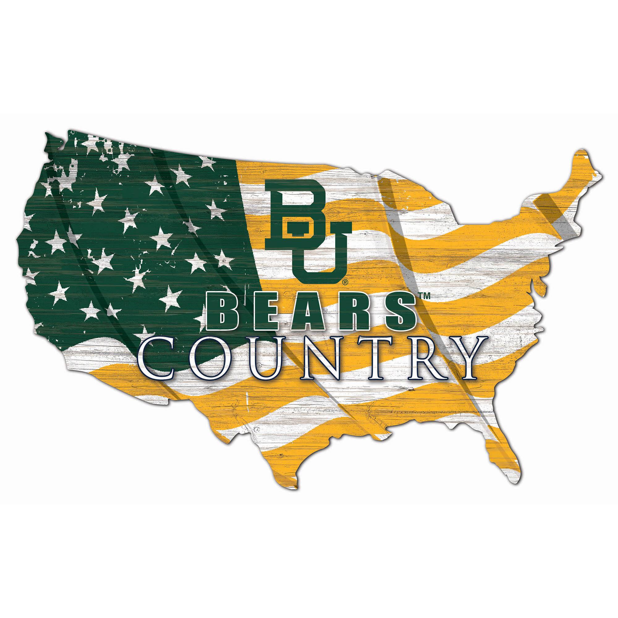 Fan Creations Baylor Bears USA Flag Cutout Sign Multicolor 3869667 ...