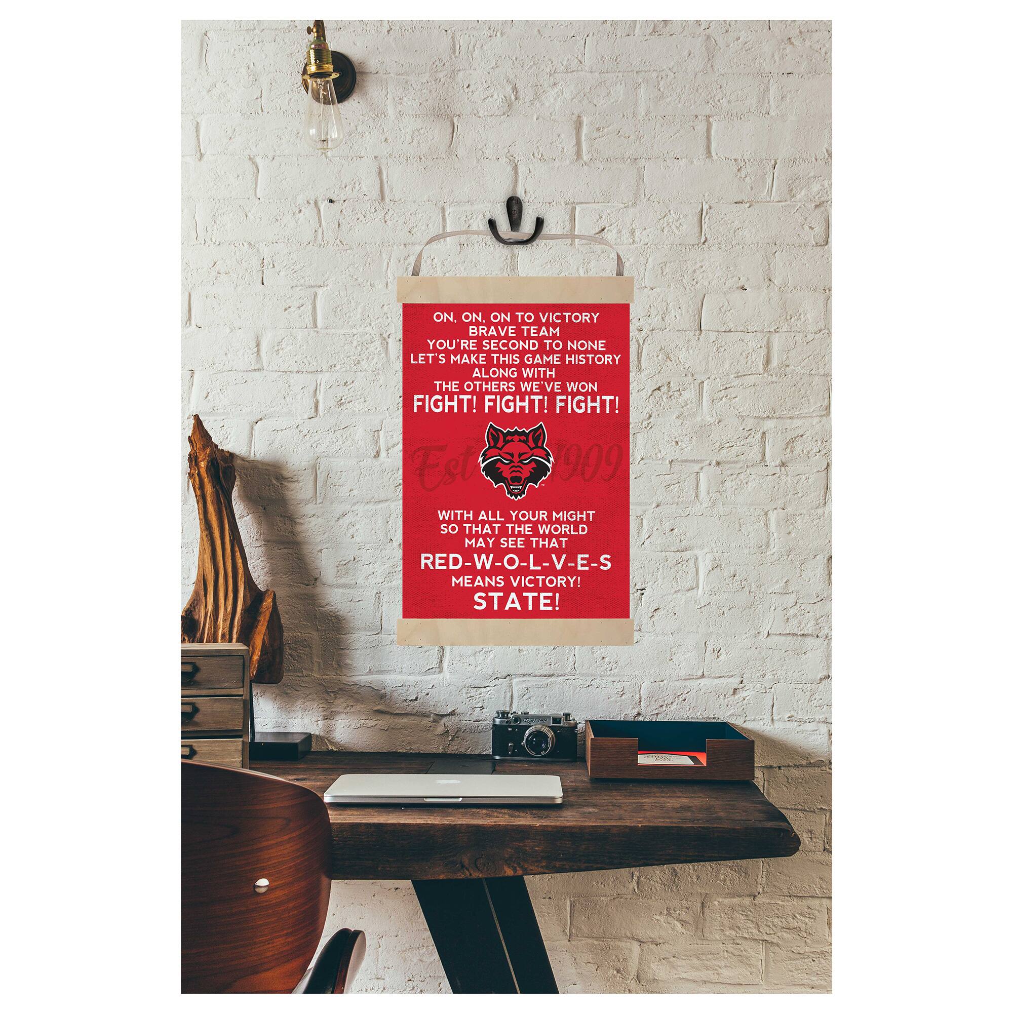 Jardine Arkansas State Wolves 12'' x 20'' Fight Song Banner Sign Red ...