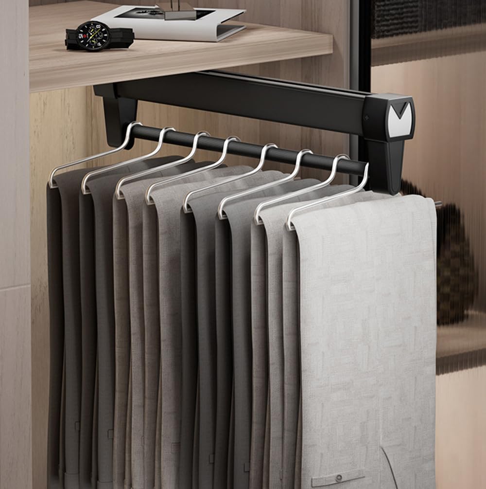 Hirose Alice Double Rail Pull Out Clothes Hanger Rod with Thick Steel ...