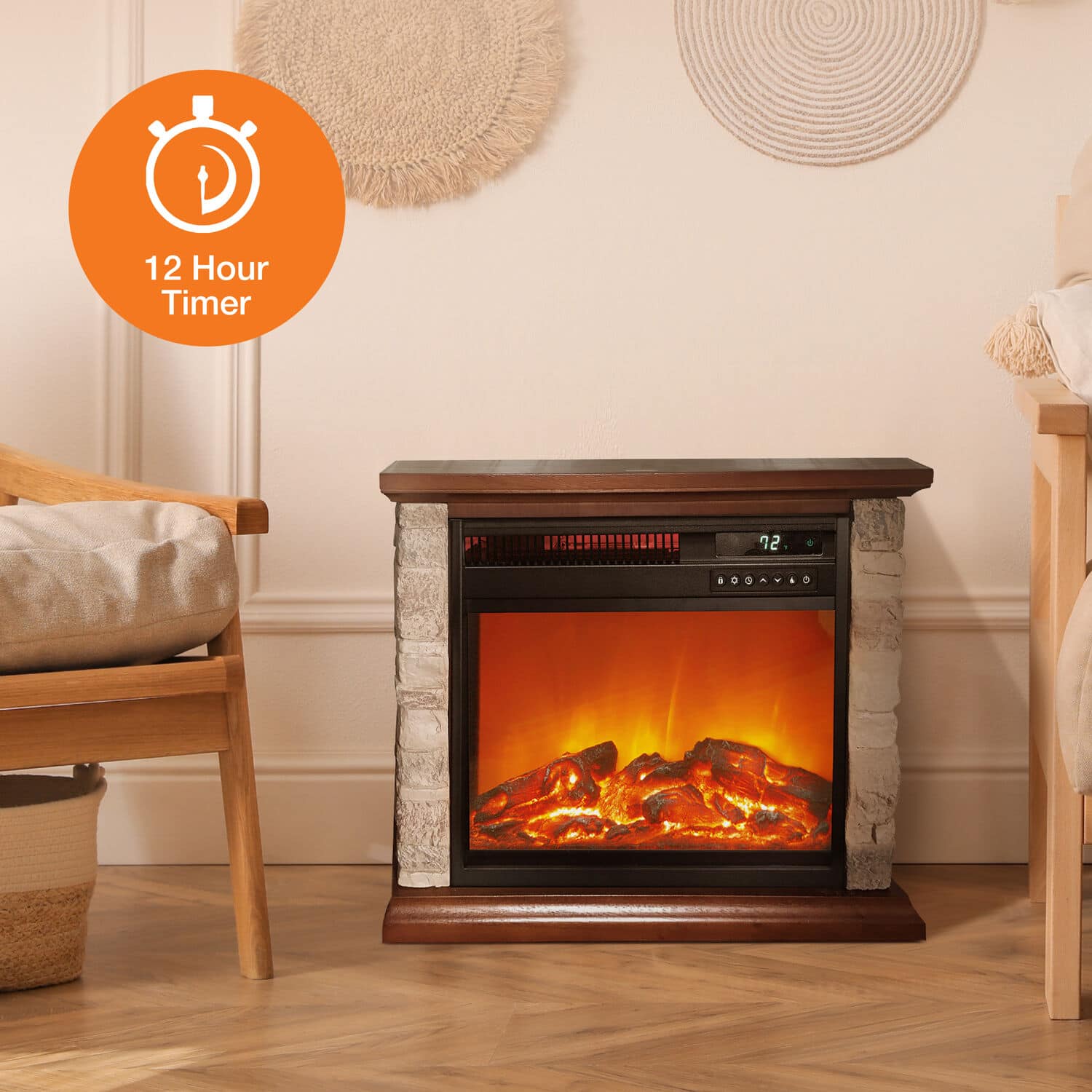 Customer Reviews: Lifesmart 3-element Small Square Infrared Fireplace ...