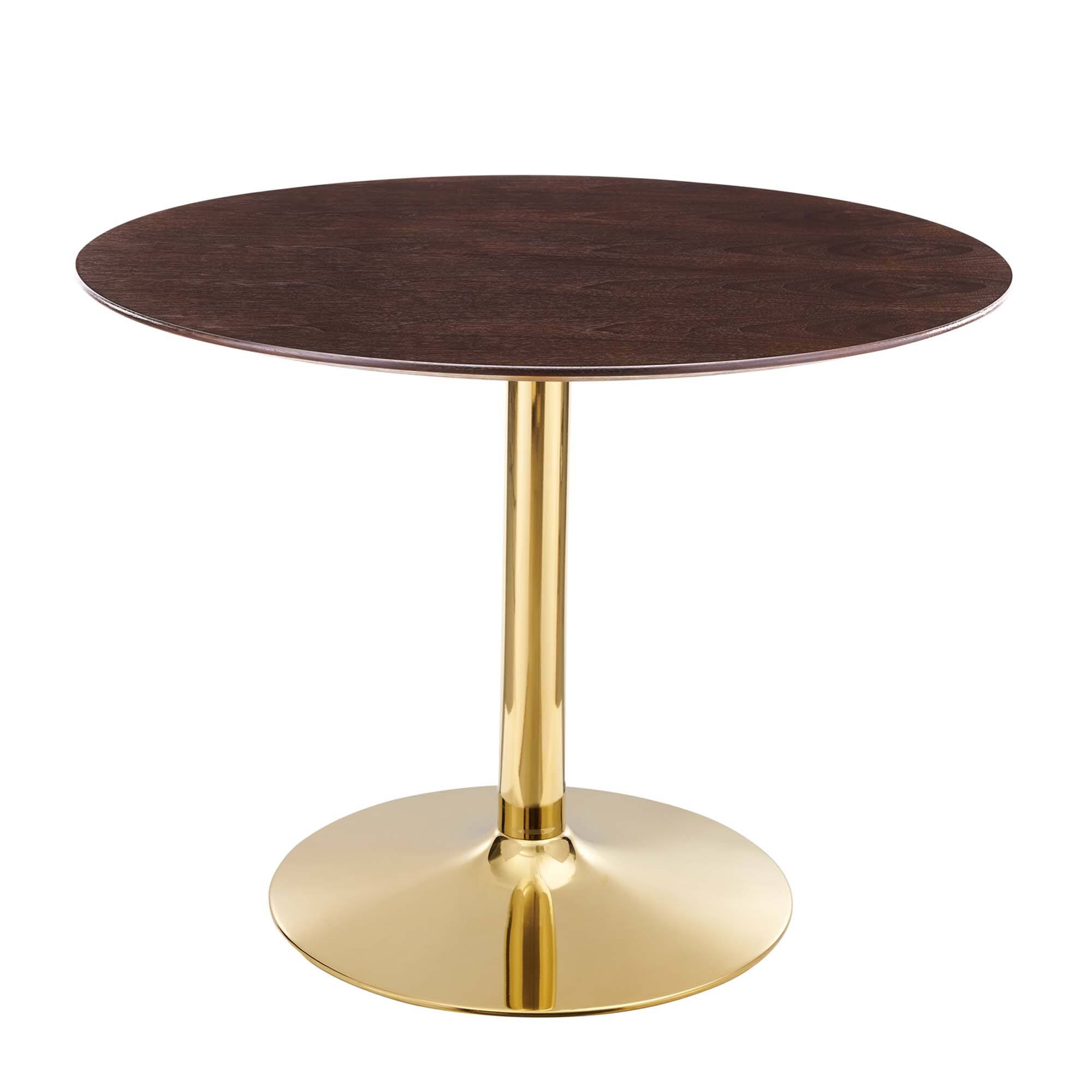 Verne 40" Dining Table by Modway Gold Cherry Walnut EEI-4753-GLD-CHE ...