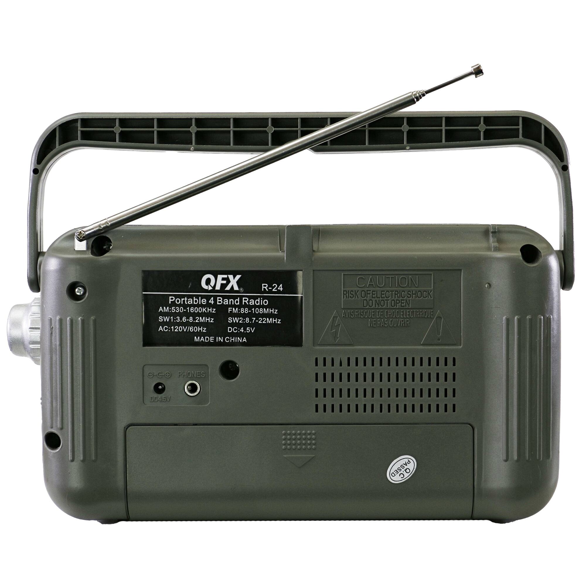 Best Buy: QFX AM FM SW1 SW2 Radio Silver R-24
