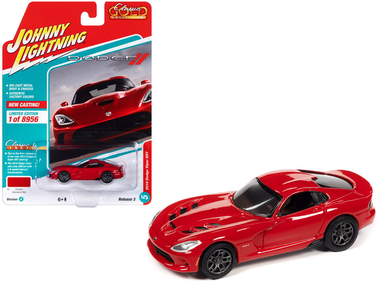 Johnny Lightning 2014 Dodge Viper SRT Adrenaline "Classic Gold ...