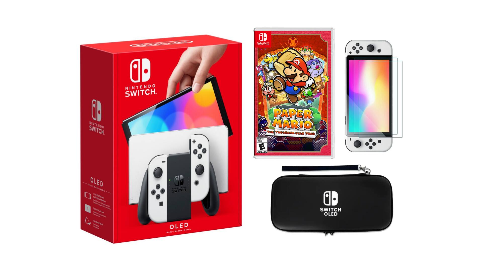 Switch OLED Paper Mario: The Thousand Year Door Bundle with Accessories ...