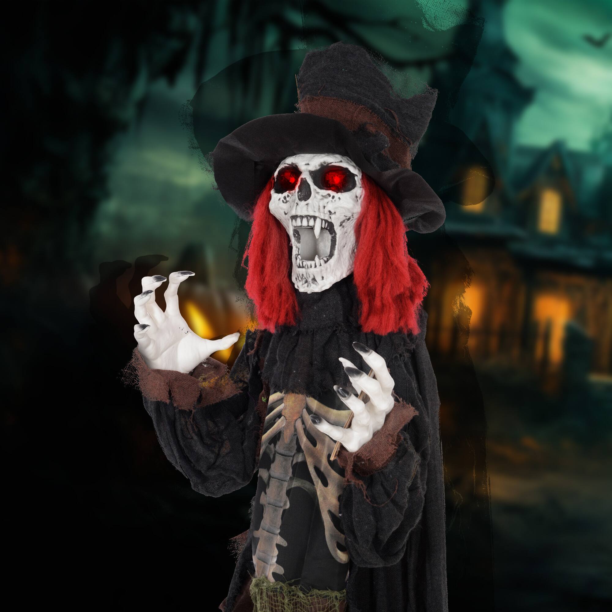 Homcom 6' Outdoor Halloween Decoration, Animatronic Zombie with ...