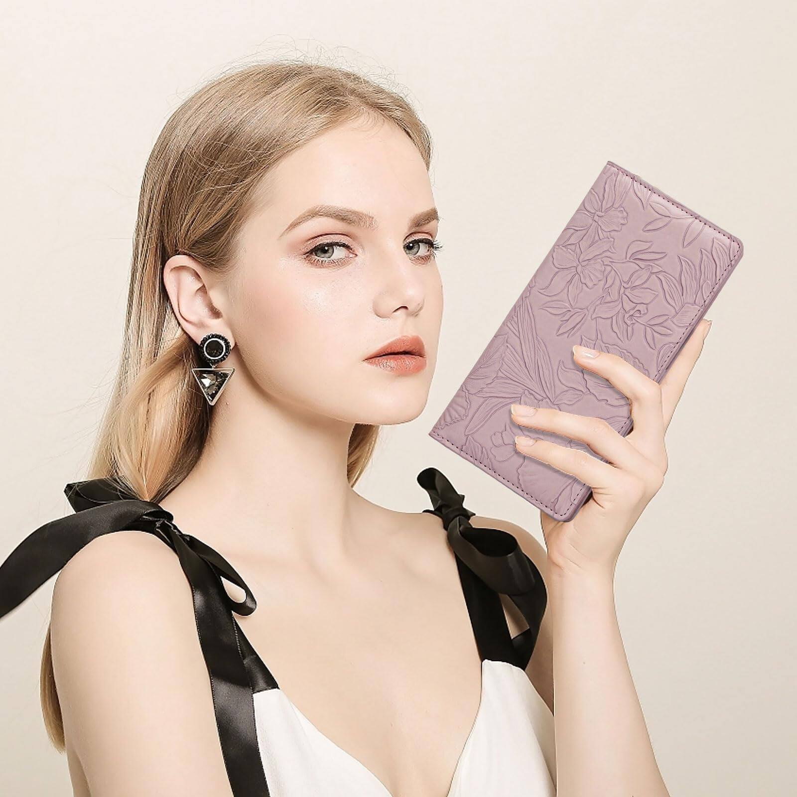 Jadie Link Ultra Slim Thin Wallet Women Bifold Leather Rfid Blocking ...