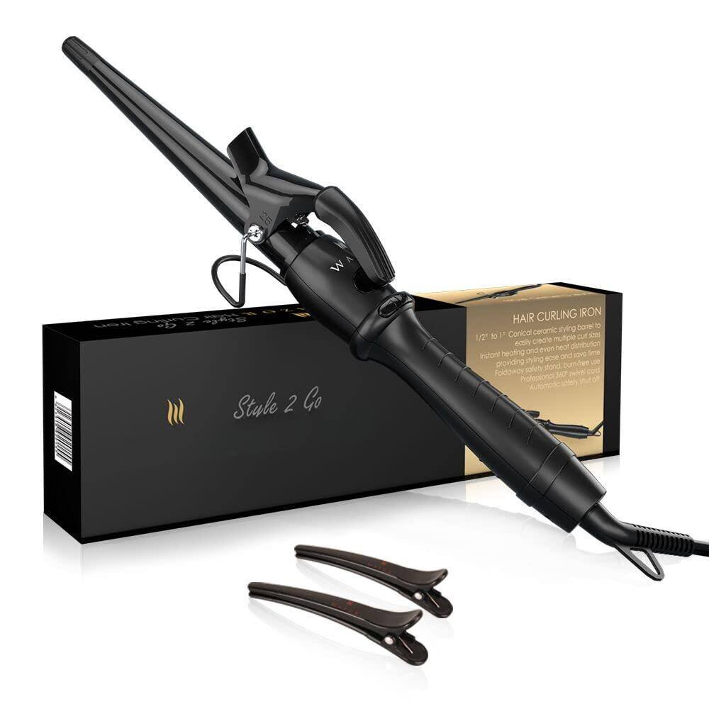Reds Spade Professional Tapered Curling Wand With Short Clamp Ceramic ...