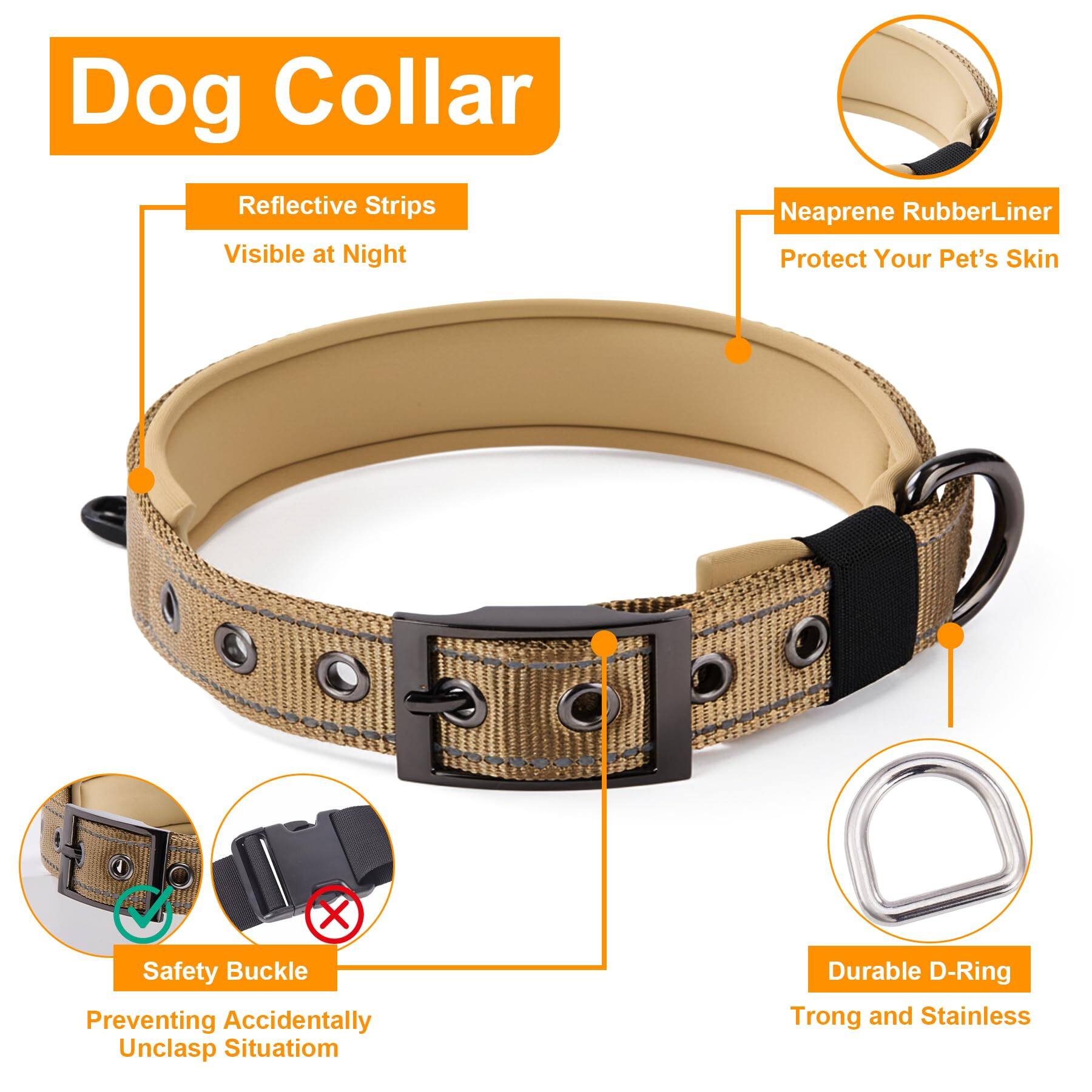 Paradigms Interiors No Pull Dog Harness Collar & Leash Set reflective ...