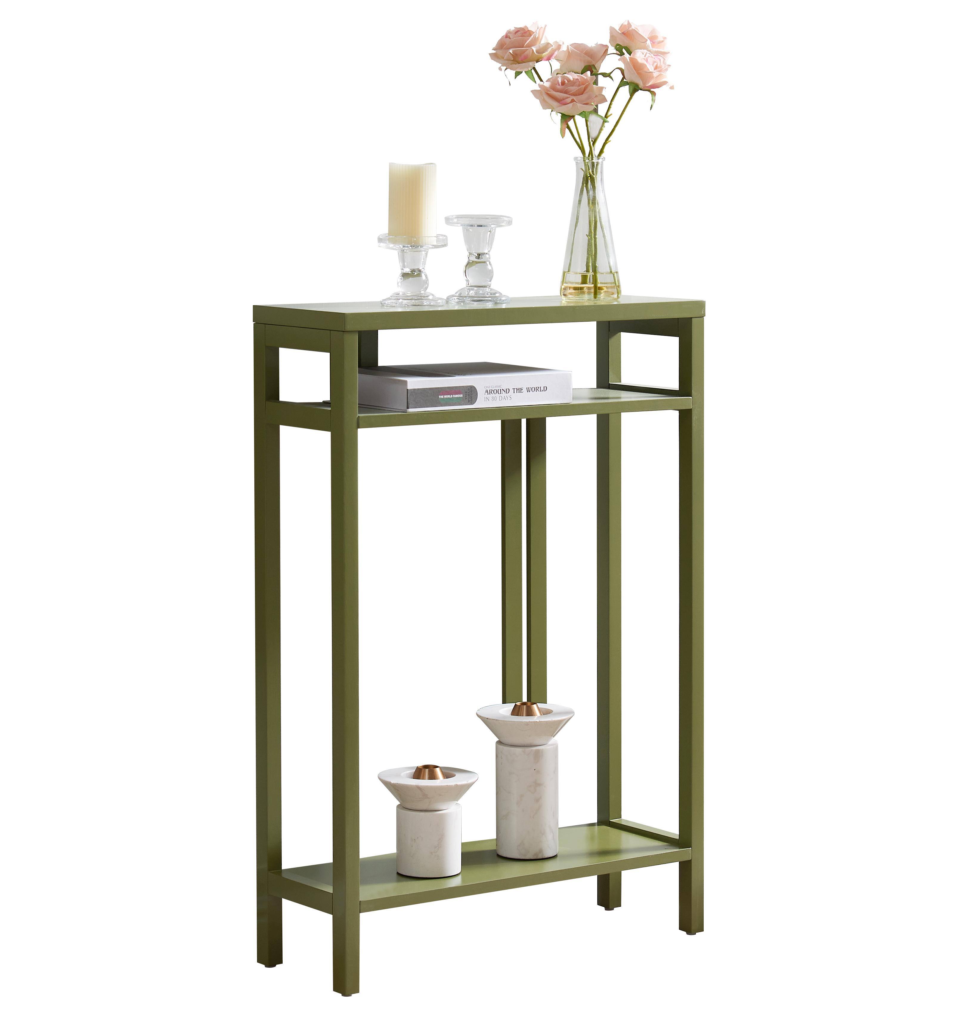 Kings Brand Furniture Bisbee Wood Console Table with 2 Open Storage ...