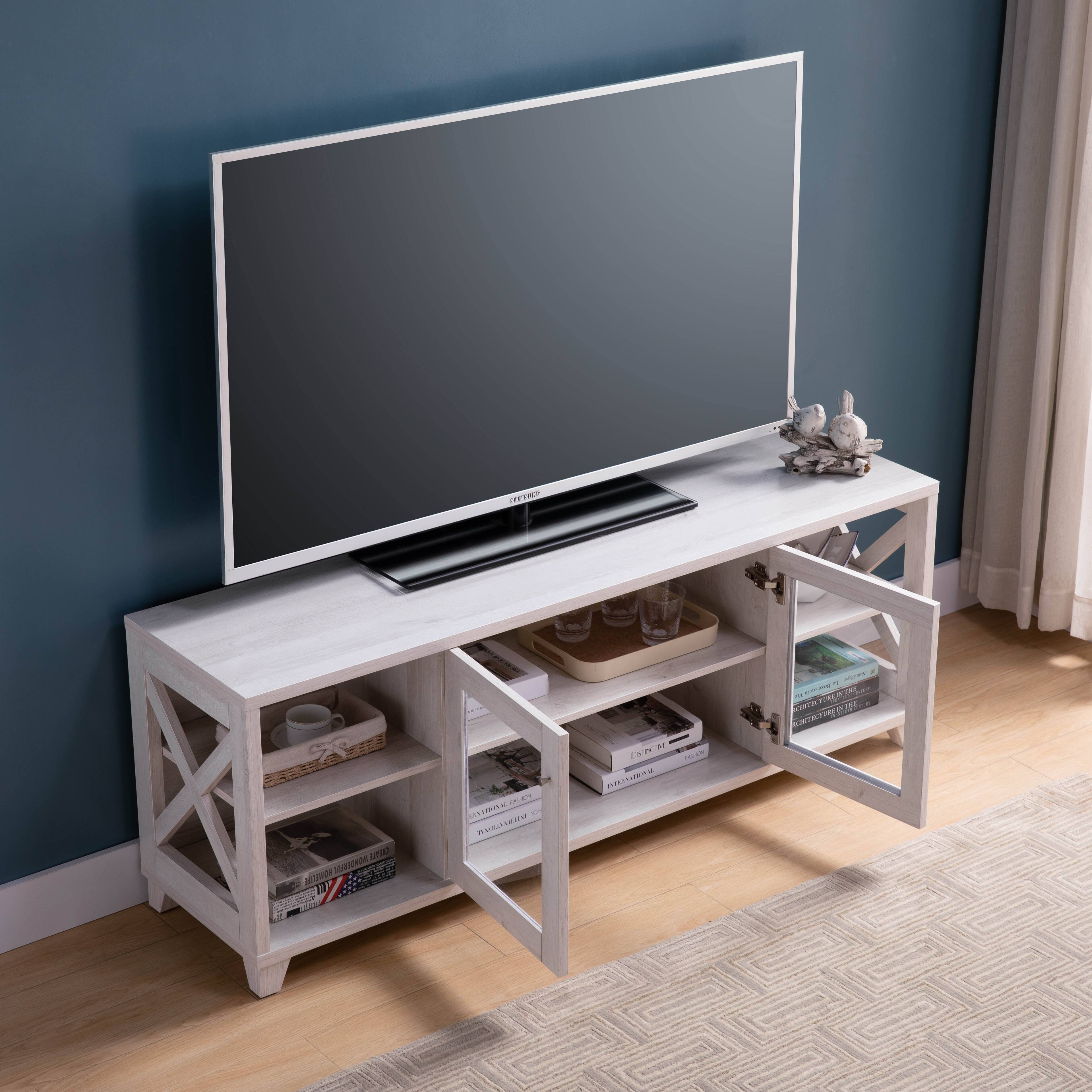 APRILSOUL 60 Farmhouse Entertainment Center TV Stand 4 Shelves ...