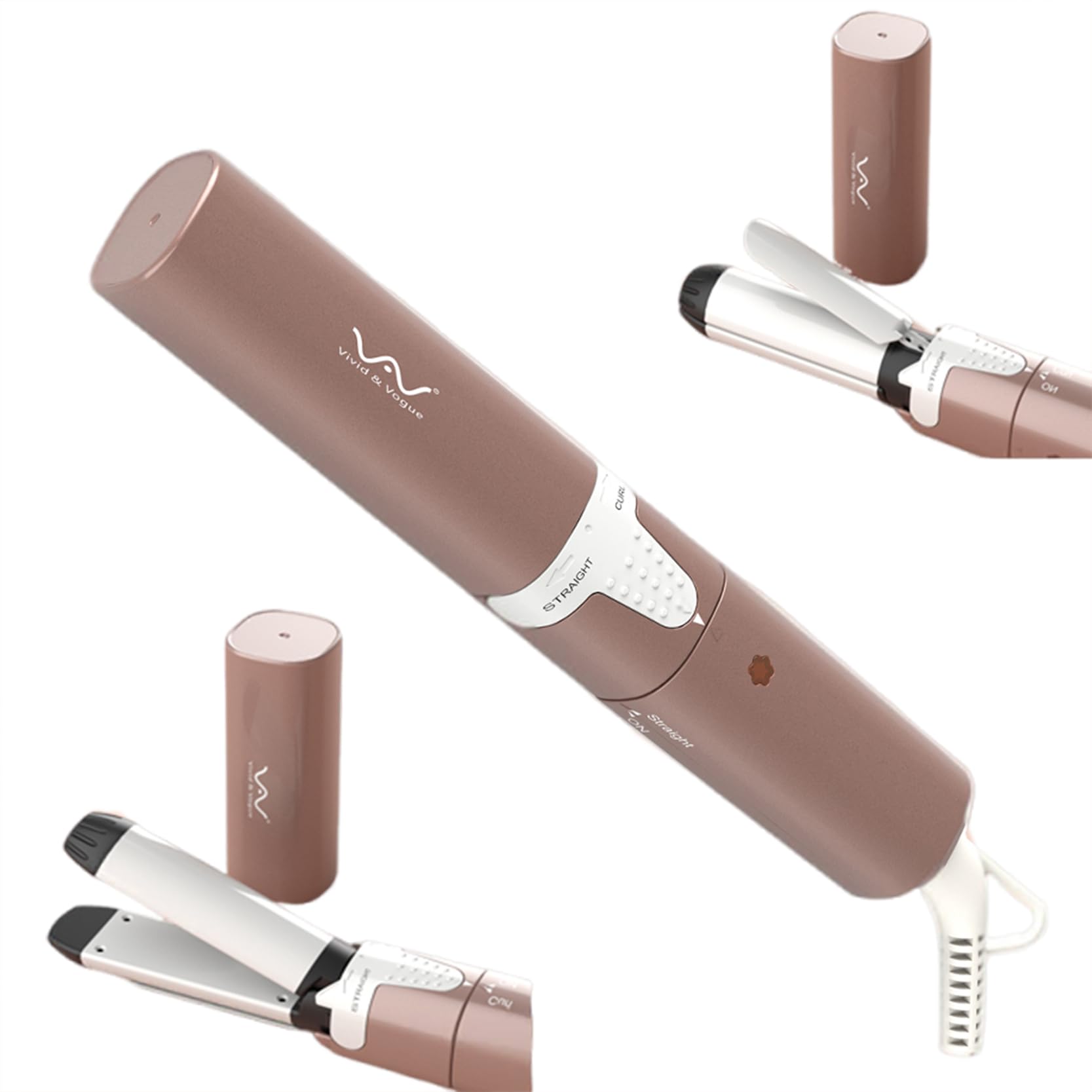 VEGA AUTOMOTIVE 2 In 1 Mini Flat Iron Ceramic Small Hair Straightener ...