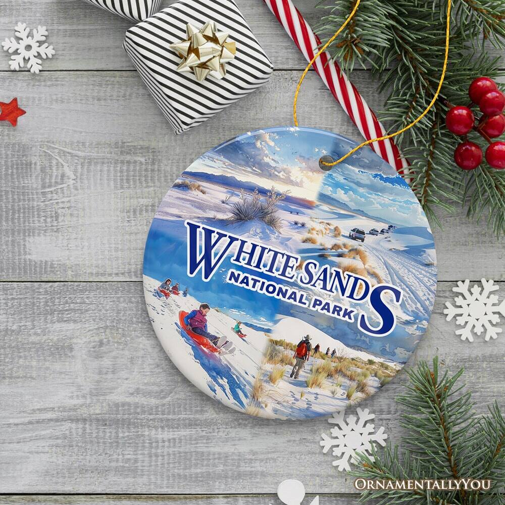 OrnamentallyYou Illustrated Scenery White Sands National Park Ceramic ...