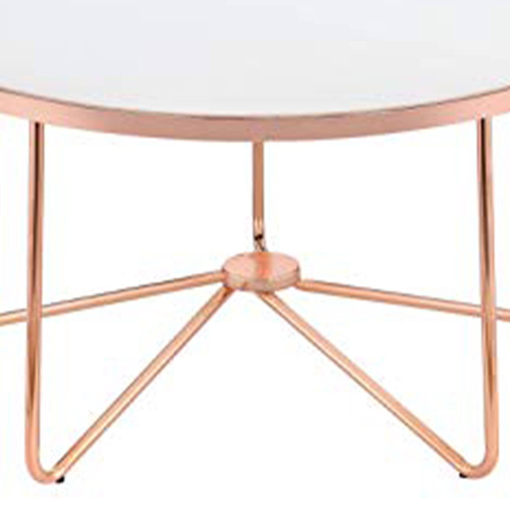 Manhattan Lane Striking Coffee Table, Frosted Glass & Rose Gold Glass ...