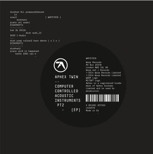 Aphex Twin Computer Controlled Acoustic Instruments PT 2 COMPACT DISCS ...