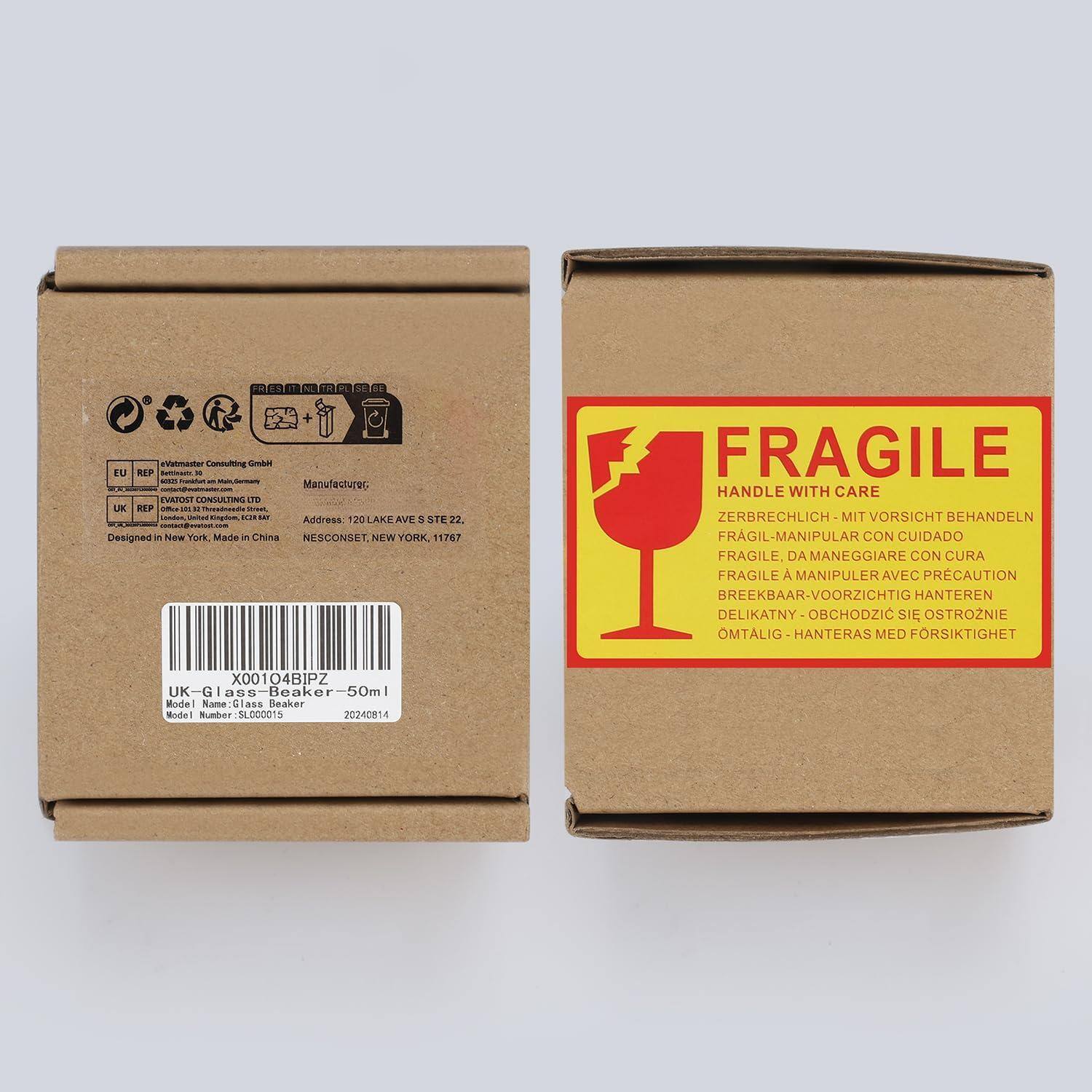 Dapper Styles Glass Beaker Borosilicate Graduated Low Form Griffin With ...