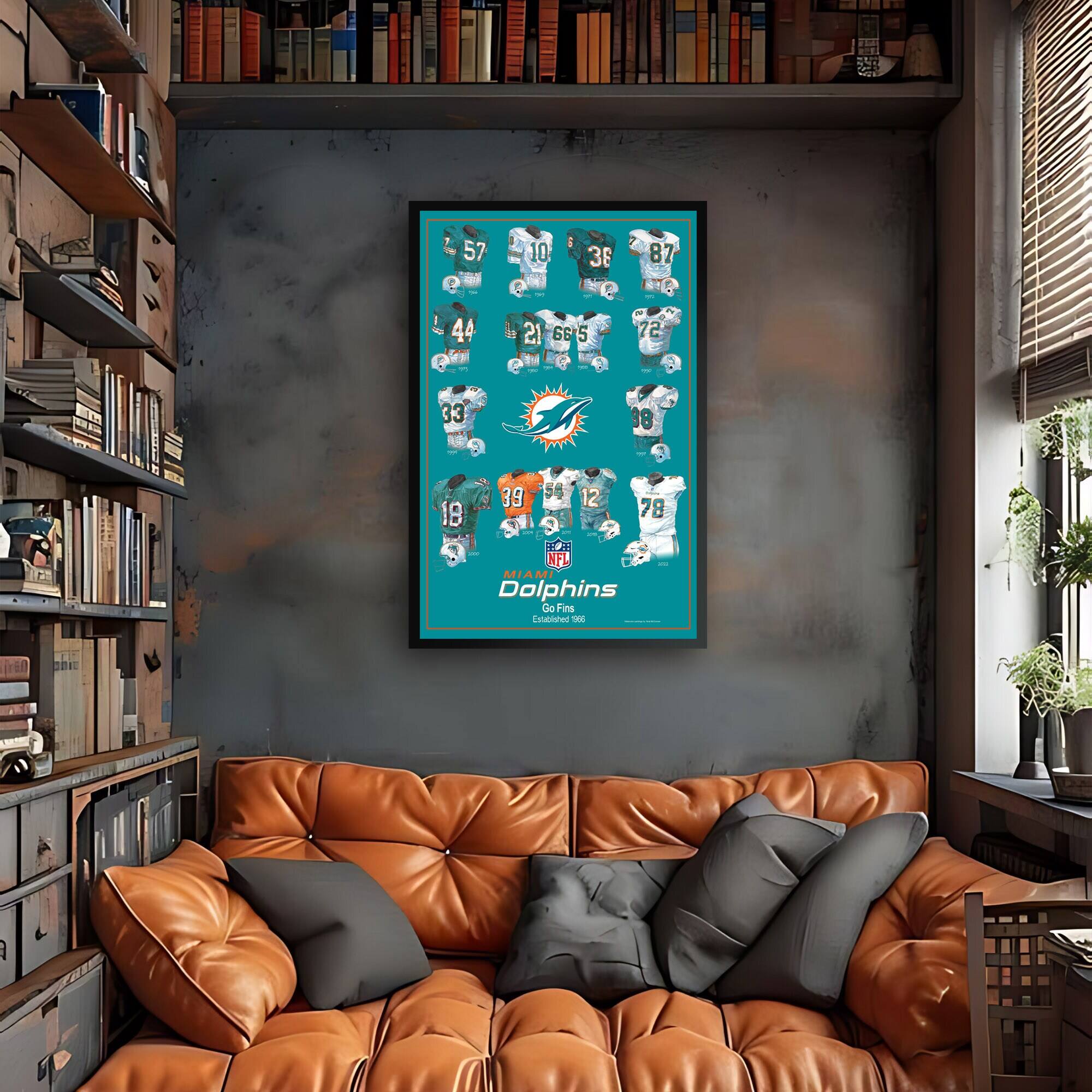 Sporticulture Miami Dolphins 14" x 20" Uniform Heritage Framed Art ...