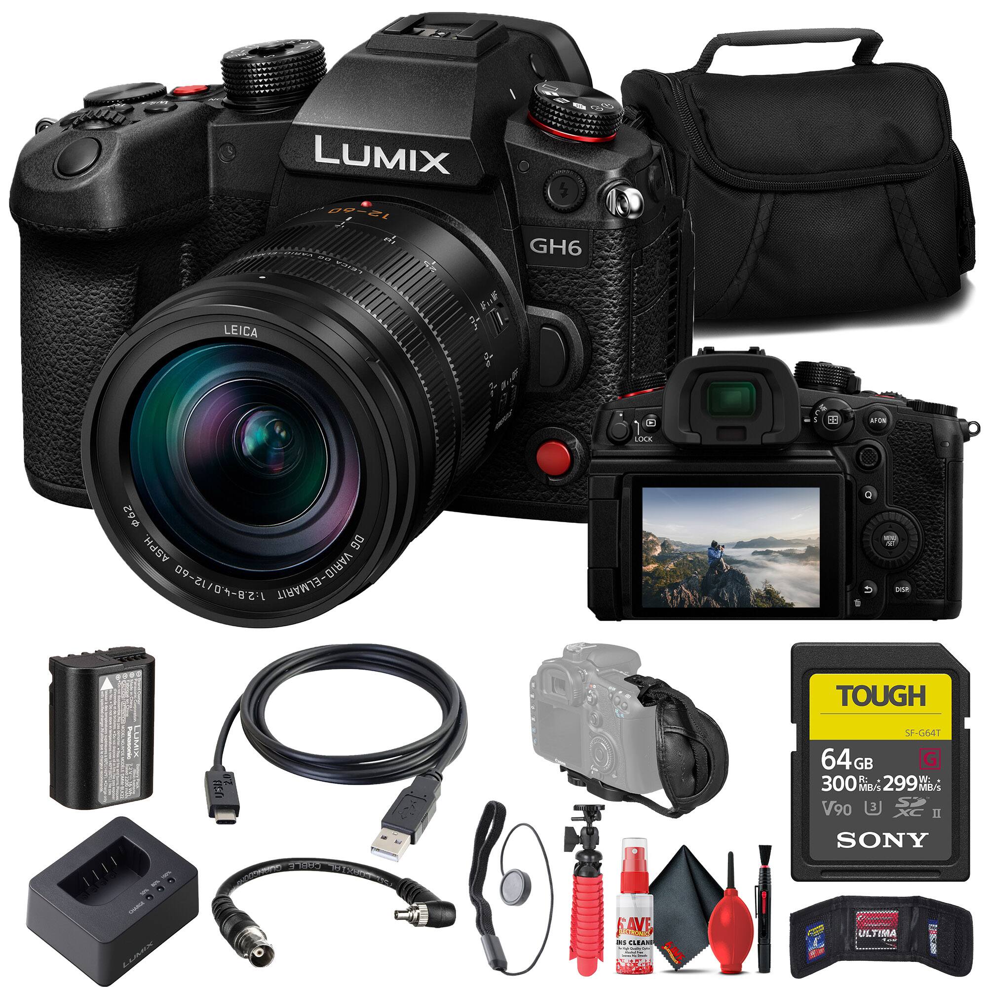 Panasonic Lumix GH6 Mirrorless Camera W/ 12 60mm f/2.8 4 Lens + 64GB ...