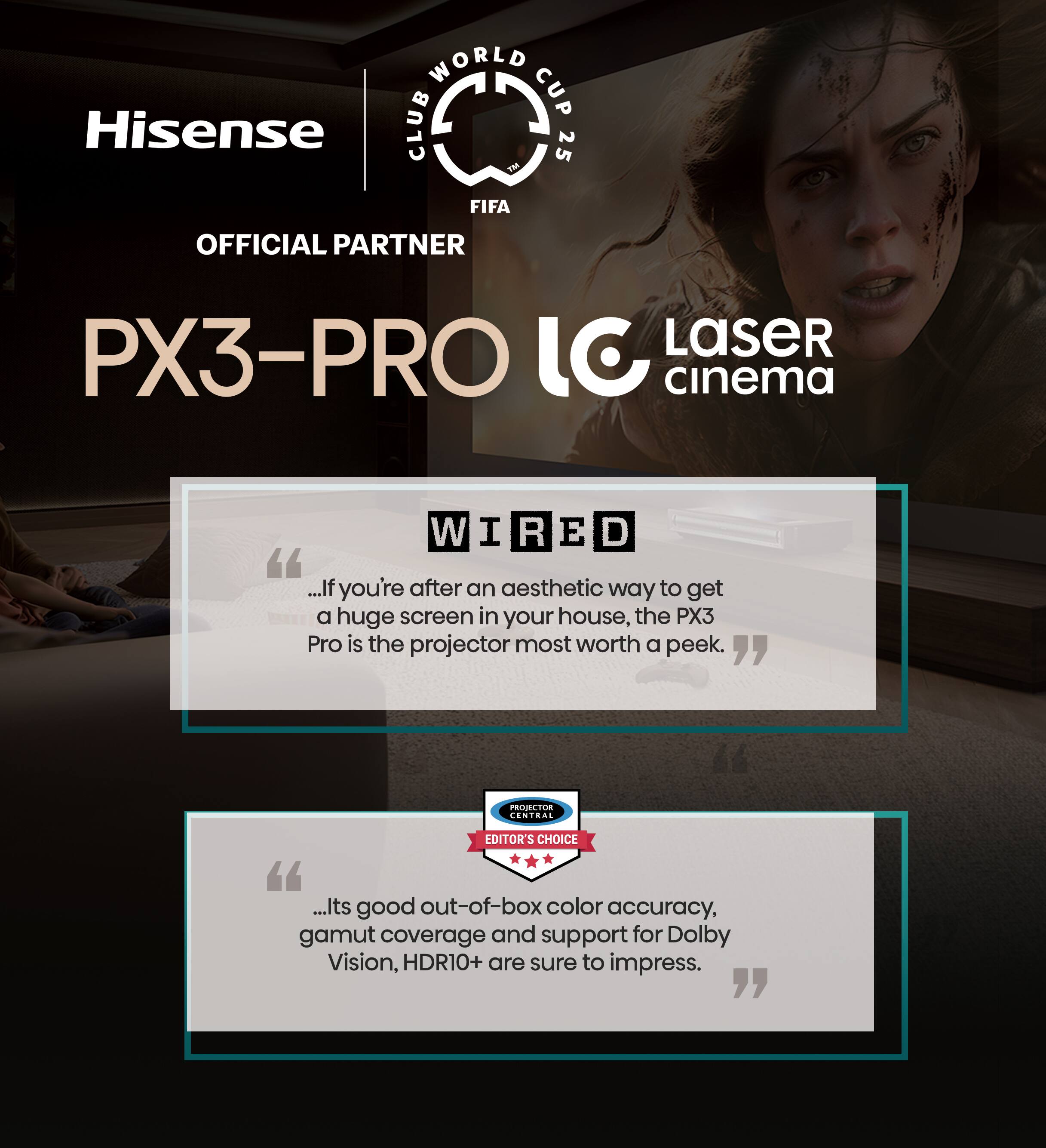 Customer Reviews: Hisense PX3-PRO Triple Laser UST Projector, 80"-150 ...