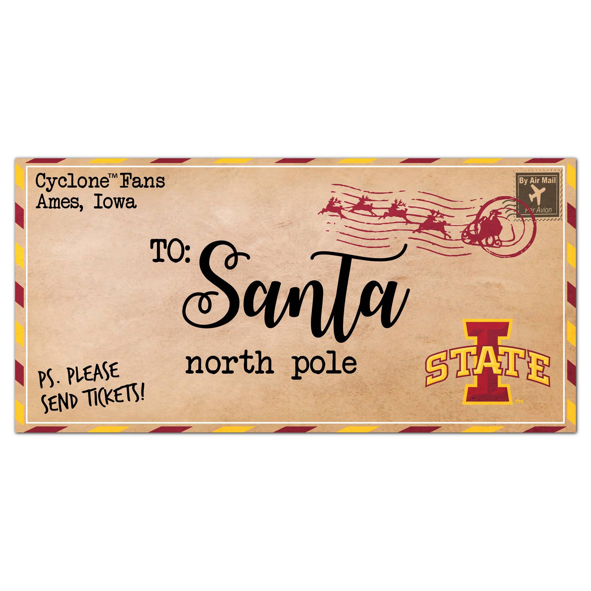 Fan Creations Iowa State Cyclones 6'' x 12'' Letter to Santa Sign ...
