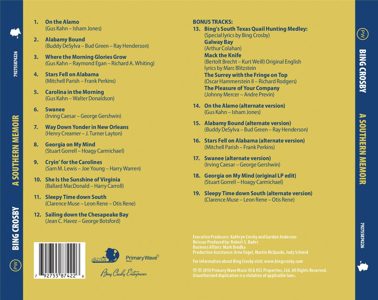 Bing Crosby A Southern Memior COMPACT DISCS [CD] - Best Buy