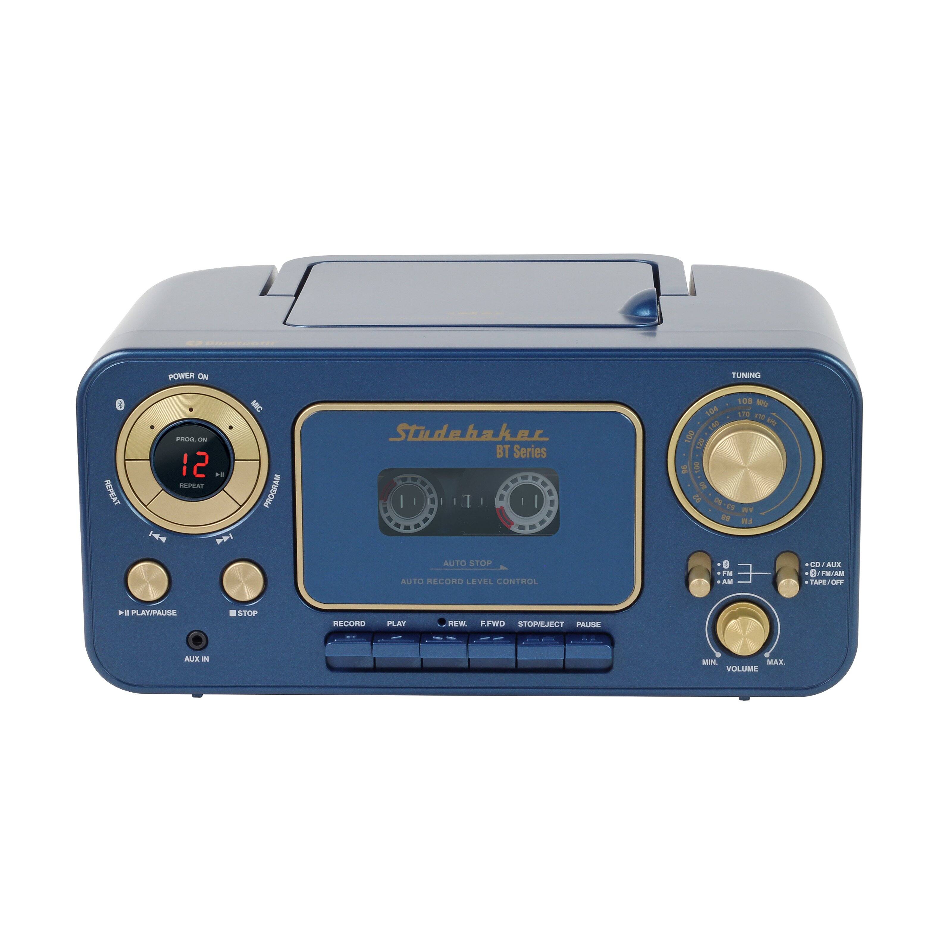 Studebaker Stereo CD Player with Bluetooth, AM/FM Radio and Cassette ...