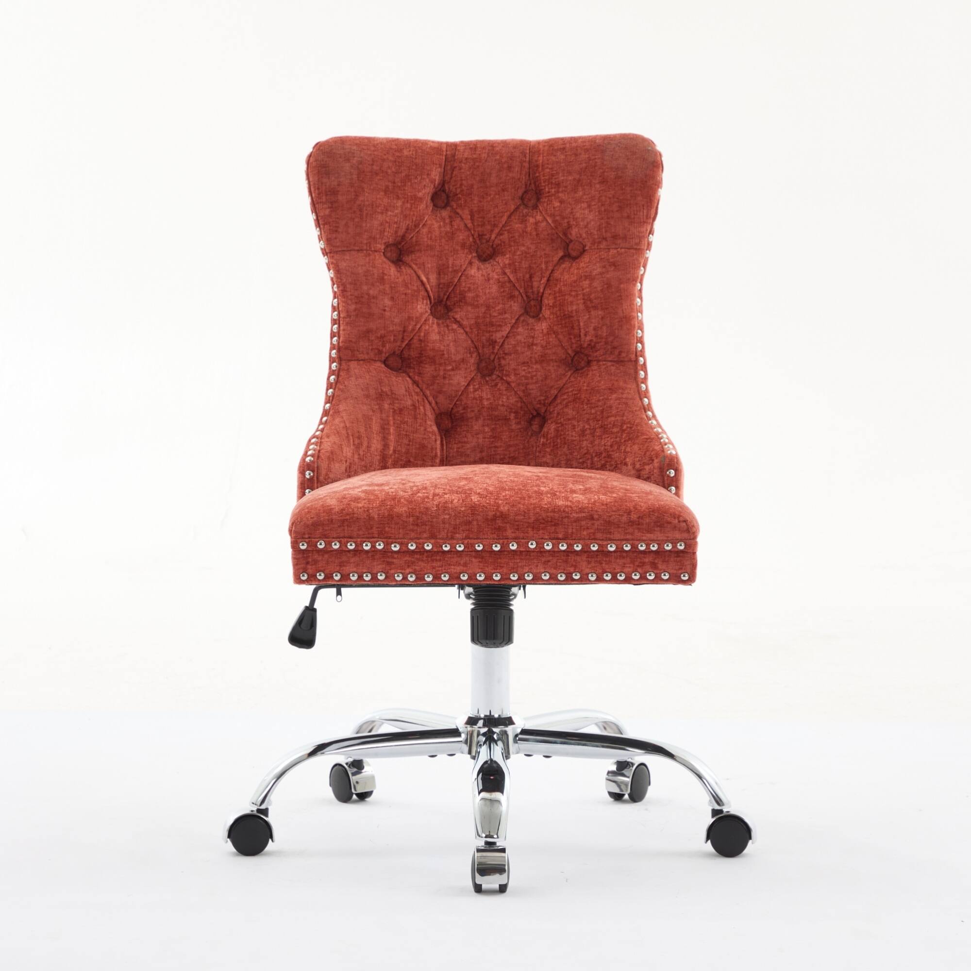 GOODSILO Modern Chenille Upholstered Office Chair with Tufted Button ...