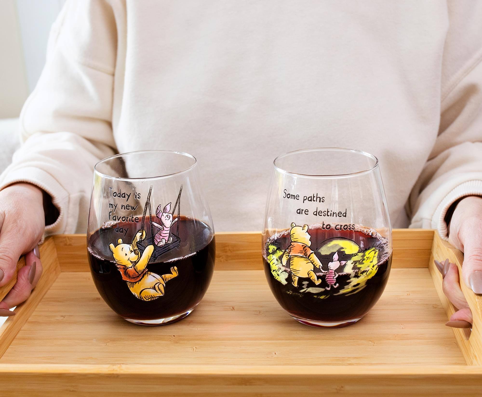 Disney Winnie The Pooh Quotes Stemless Wine Glass Set | Each Holds 20 ...