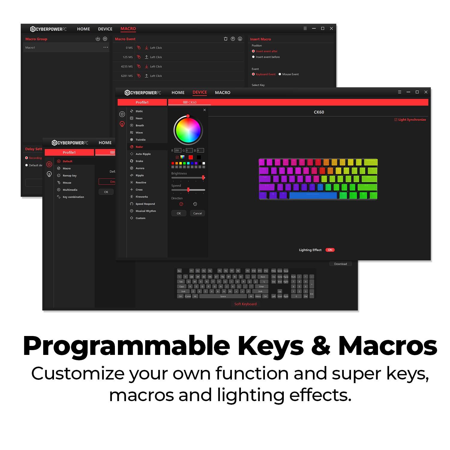 CyberPowerPC CK60 60% Wired RGB Mechanical Linear Switch Gaming Keyboard Black CK60B - Best Buy