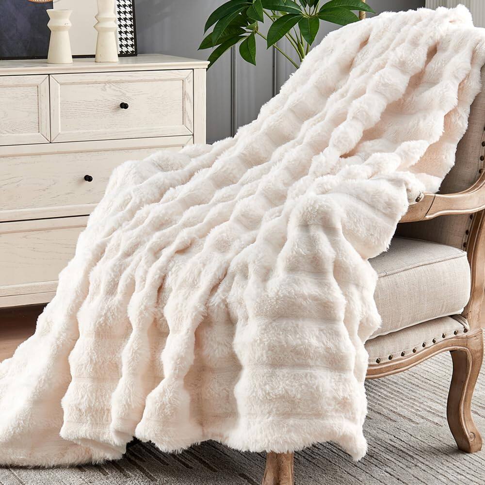 Paradigms Interiors Faux Throw Blanket For Couch Luxurious Rabbit Bed ...