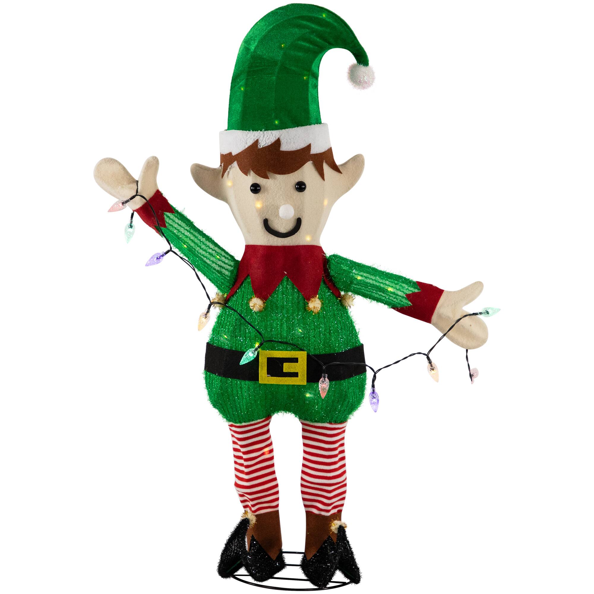 ELF Northlight - 34.25" LED Lighted Holding Christmas Lights Outdoor ...