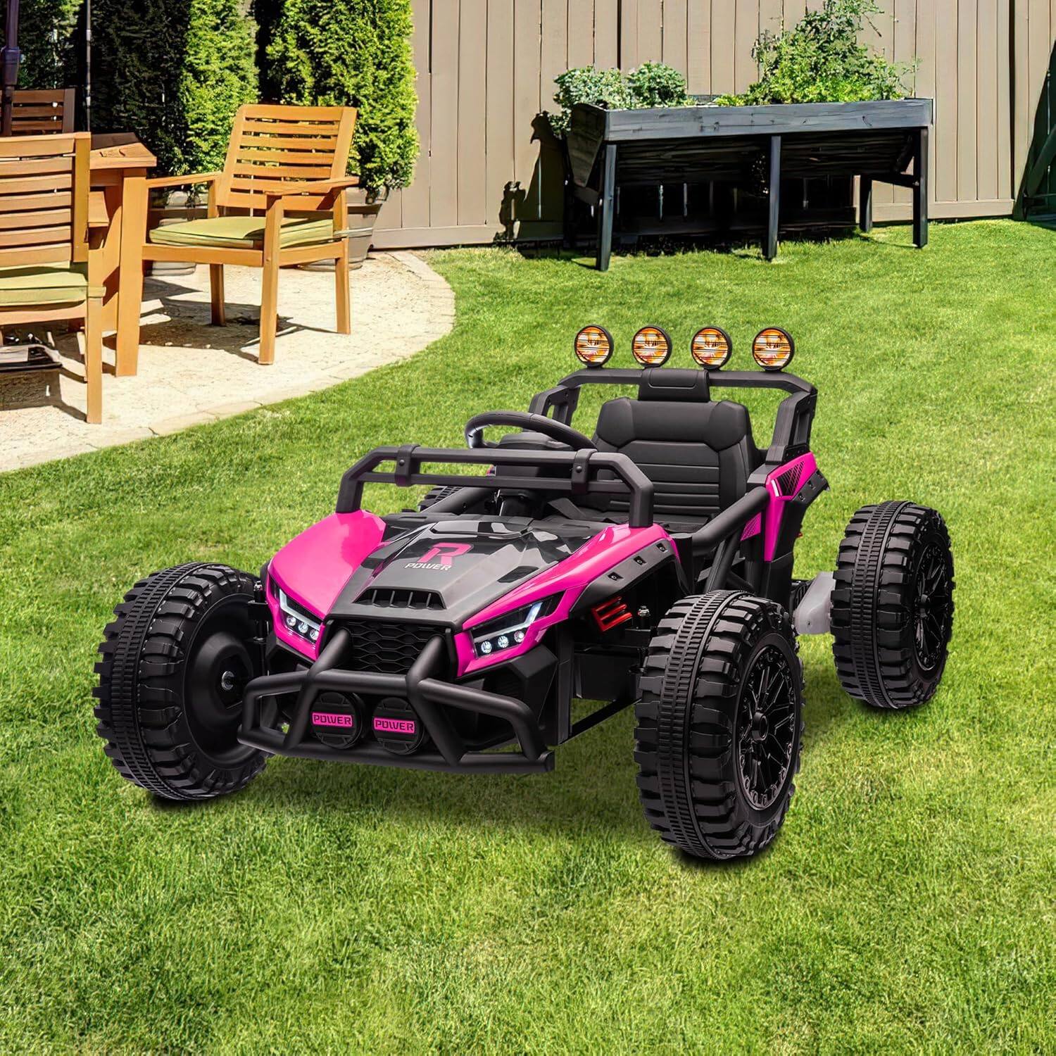 Jojoka 24V 2WD Kids UTV Ride On Toy, Remote Control, LED Lights, MP3 ...