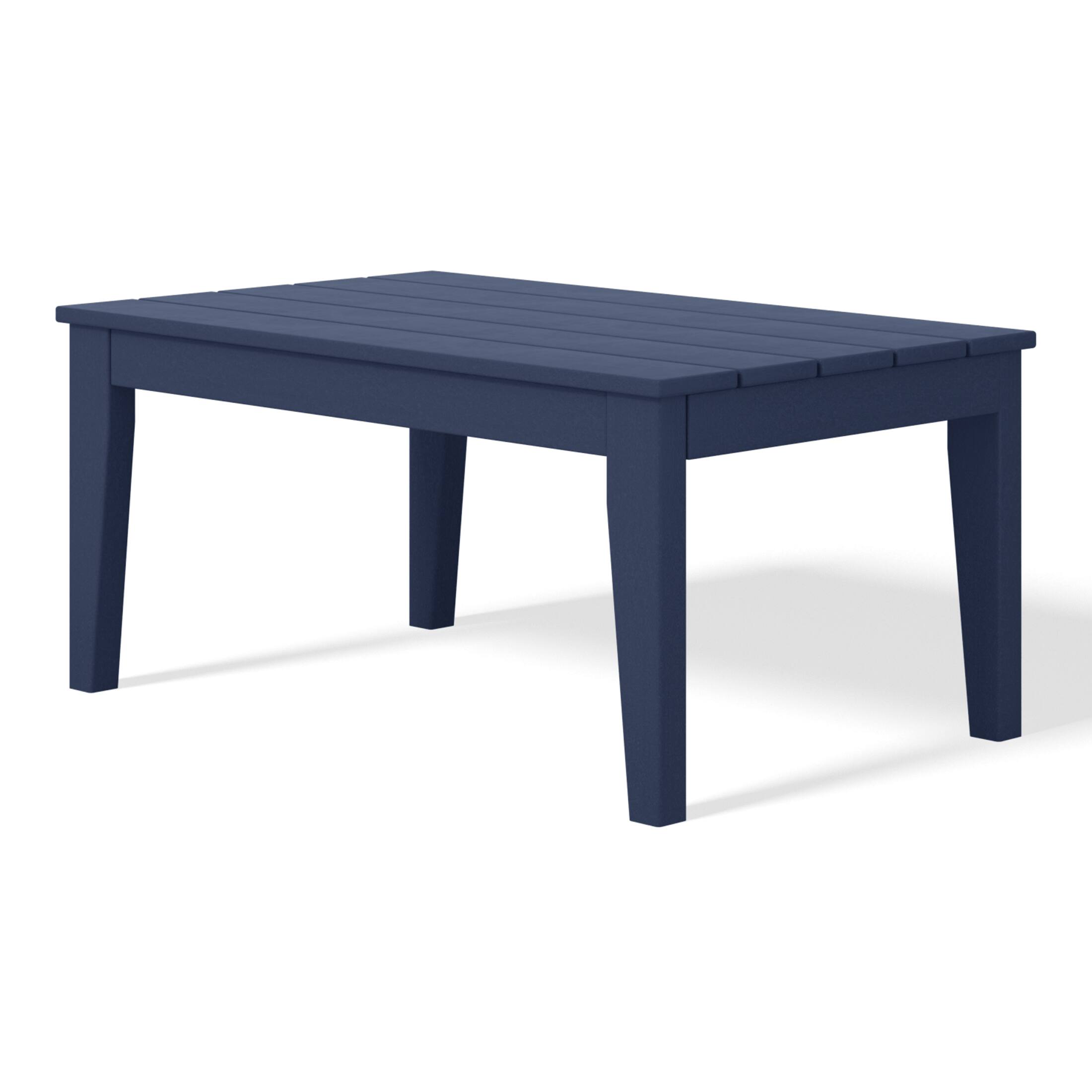 WestinTrends Malibu Low Outdoor HDPE Patio Rectangle Coffee Table Navy ...