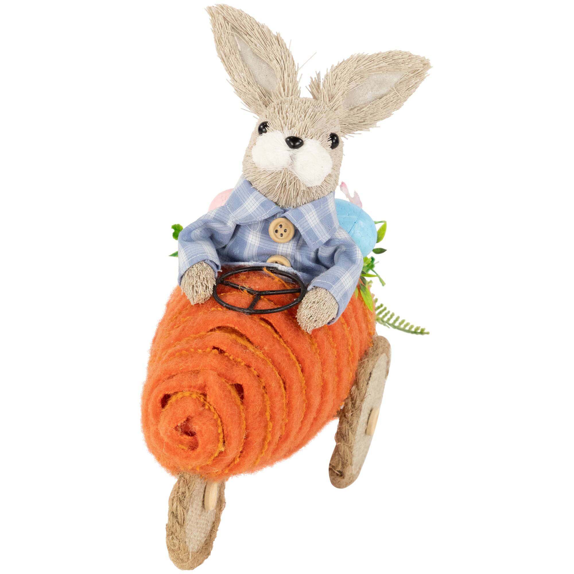 Northlight Boy Bunny with Carrot Car Easter Decoration 13" Orange ...