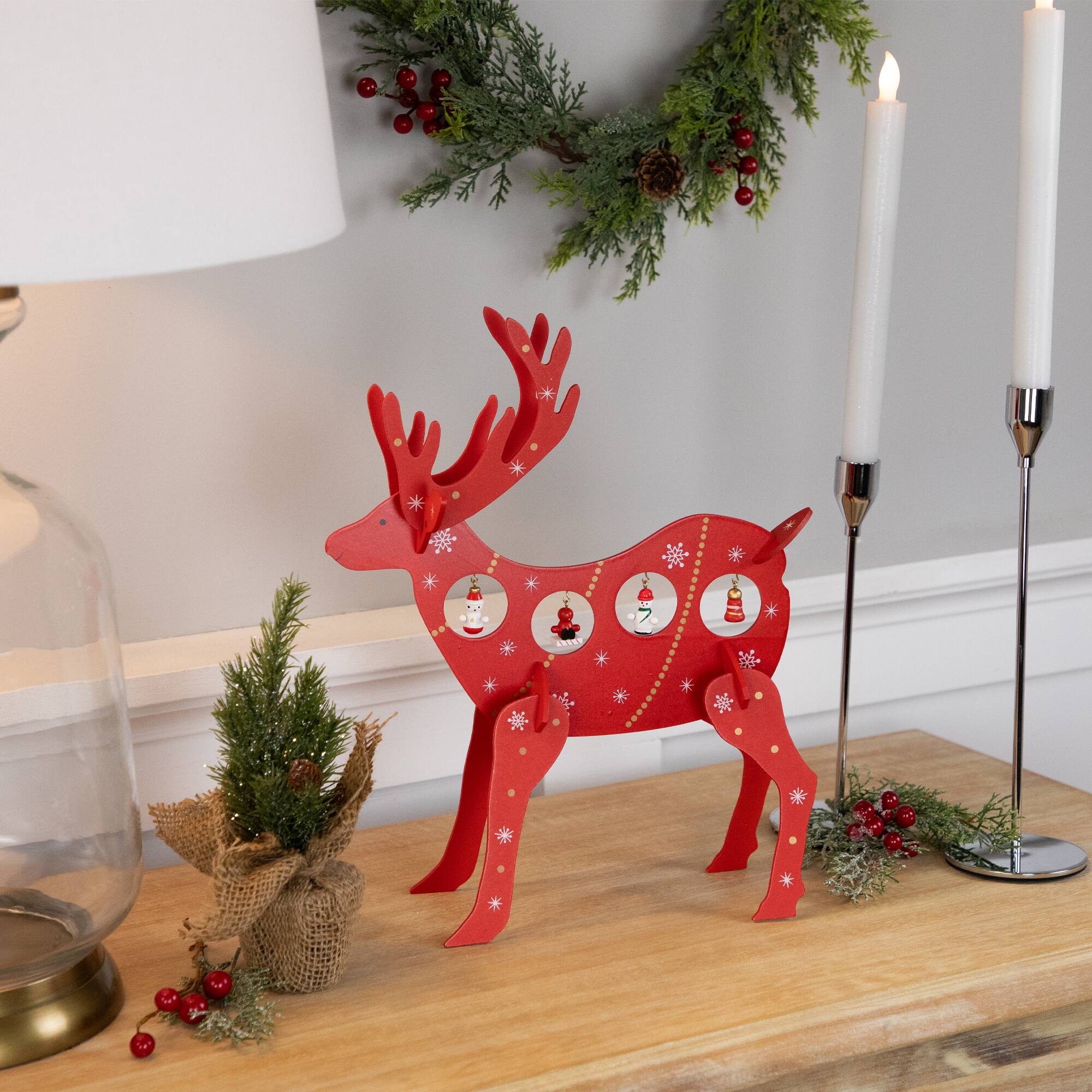 Northlight Reindeer Cut Out Ornament Holder Christmas Decoration 13.25 ...